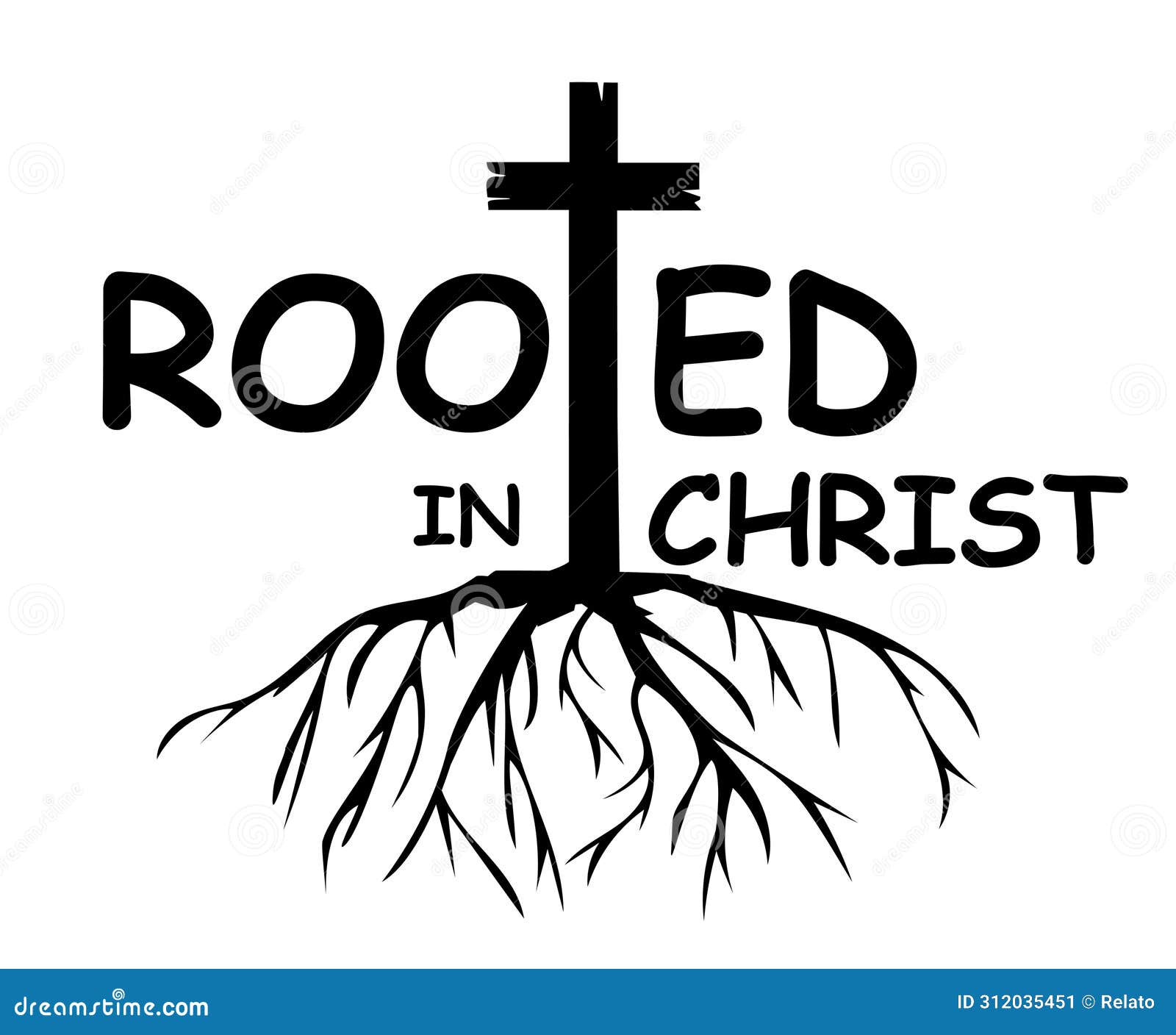 Vector Rooted in Christ stock vector. Illustration of saint - 312035451