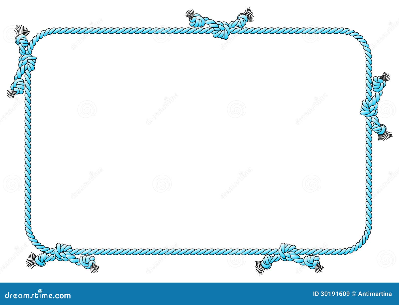 Rope frame with knots stock vector. Illustration of white - 30191609
