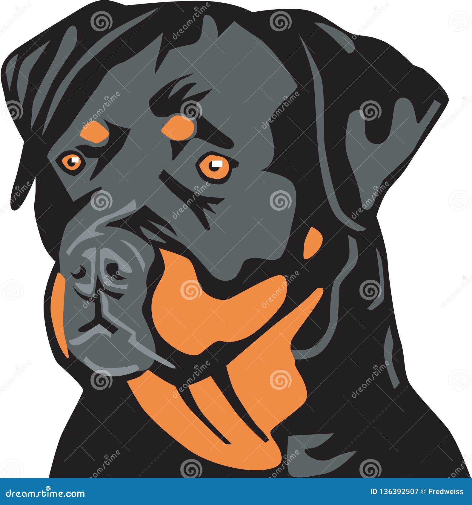 Rottweiler Vector Illustration Stock Vector - Illustration of dogs ...