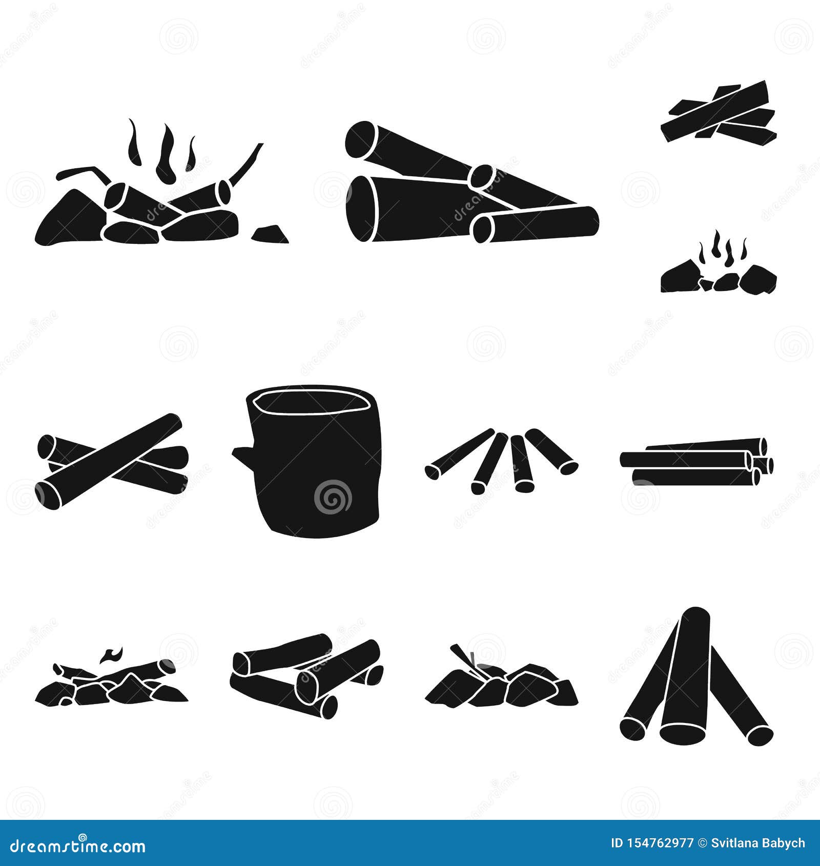 Vector Illustration of Rough and Forestry Icon. Collection of Rough and ...