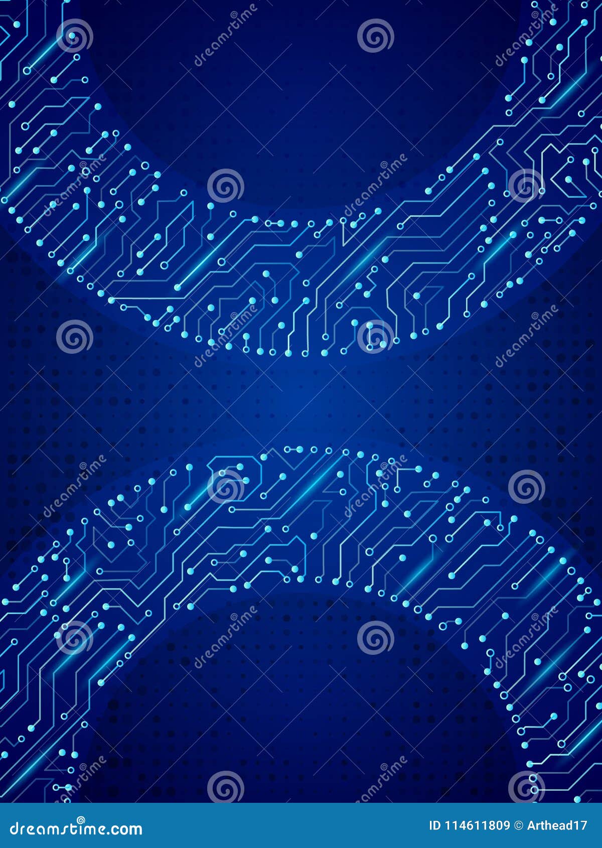Vector Illustration with Round Circuit Board Stock Vector ...
