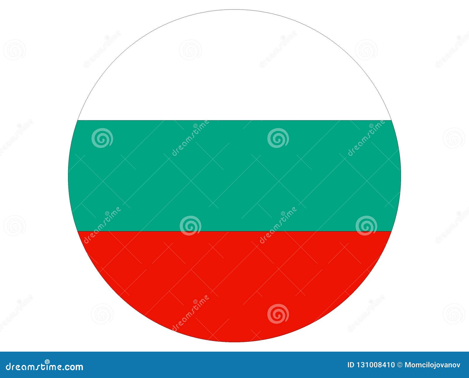 Round flag of Bulgaria stock vector. Illustration of kingdom - 131008410