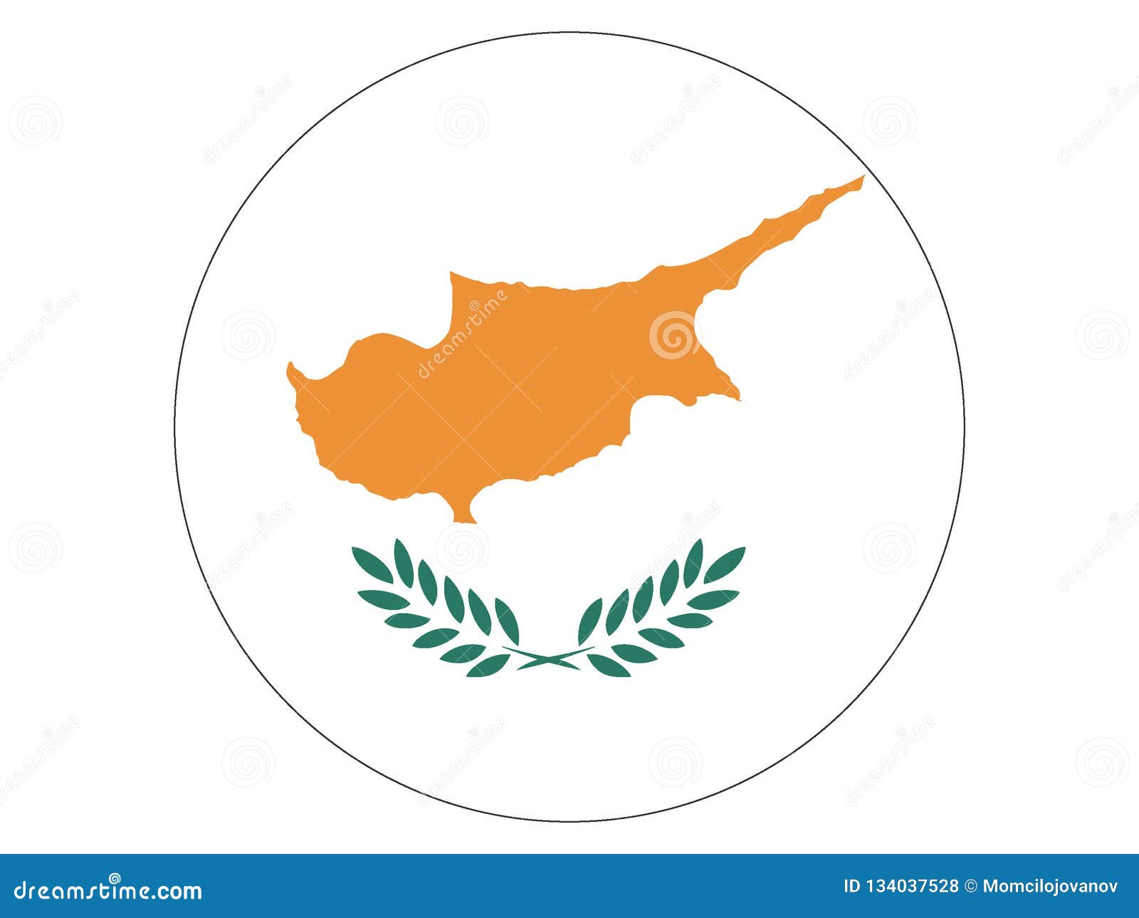Round Flag of Cyprus stock vector. Illustration of cape - 134037528