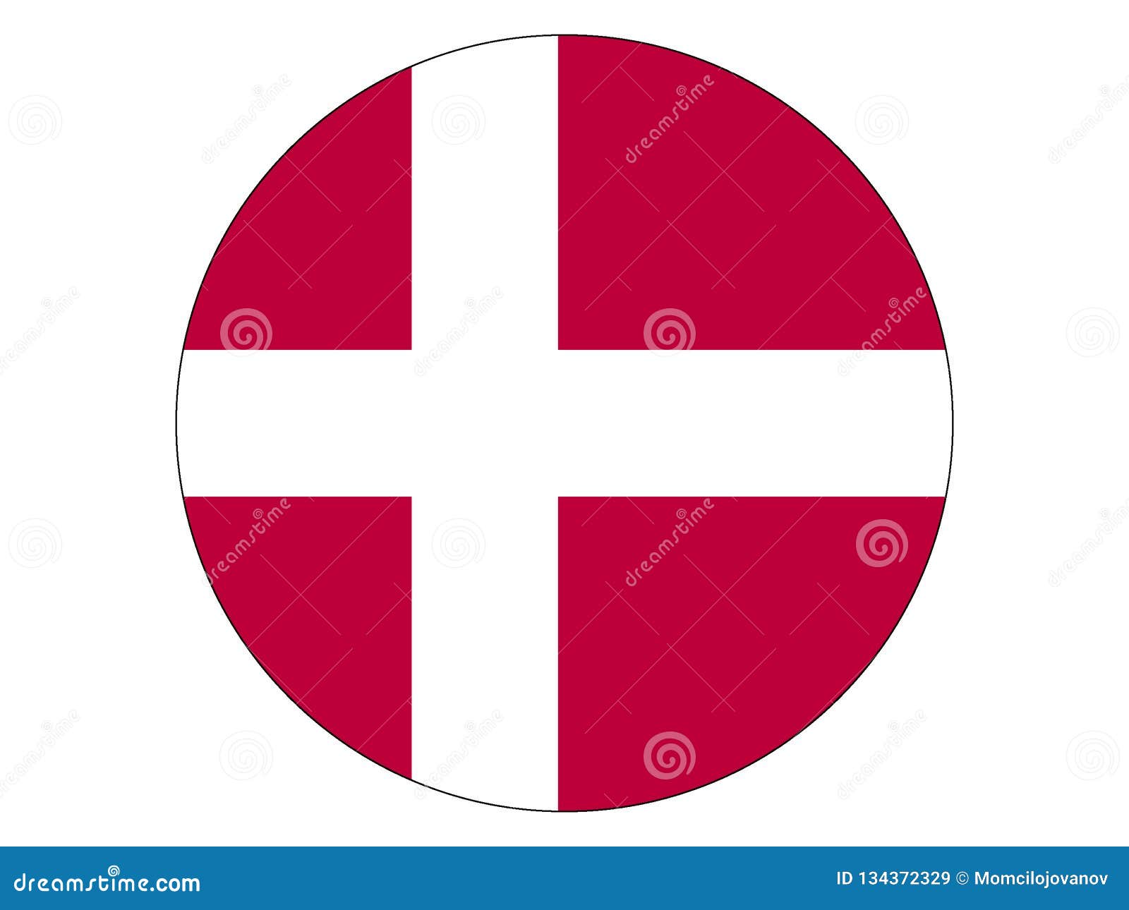 Round flag of Denmark stock vector. Illustration of border - 134372329