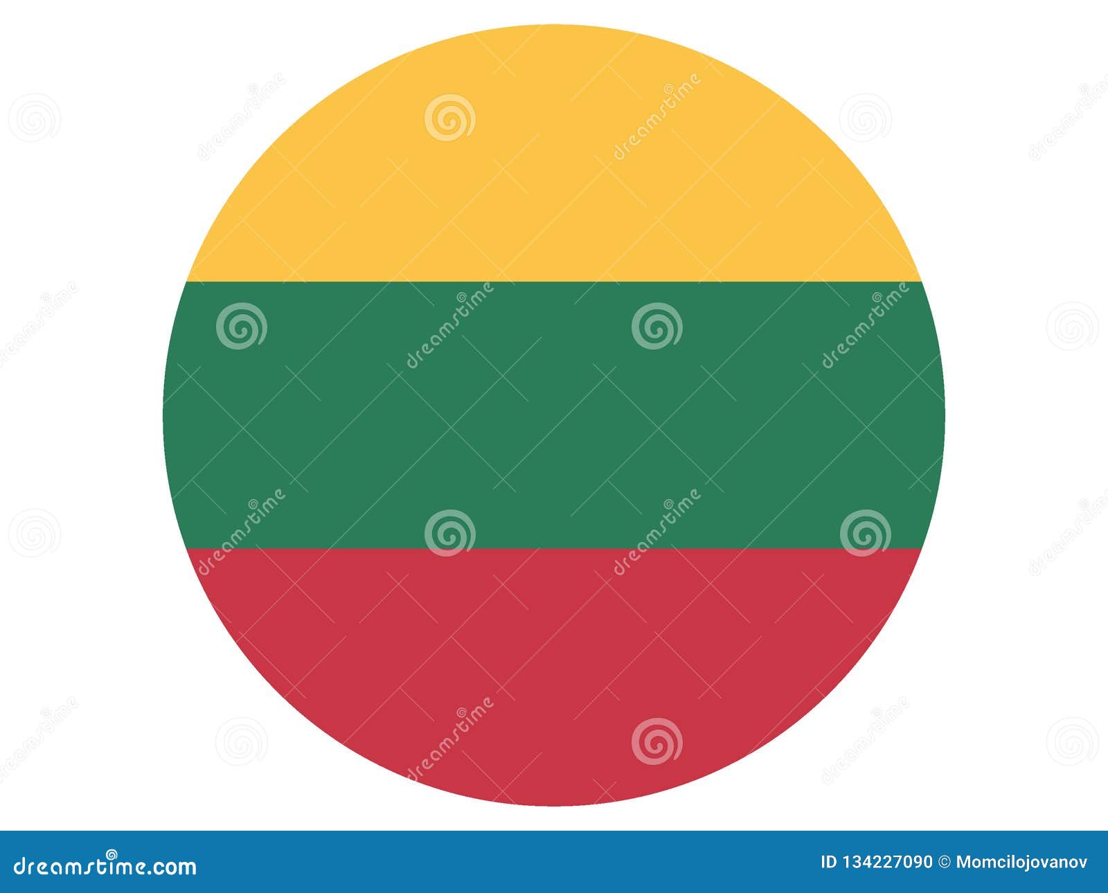 Round Flag of Lithuania stock vector. Illustration of djibouti - 134227090