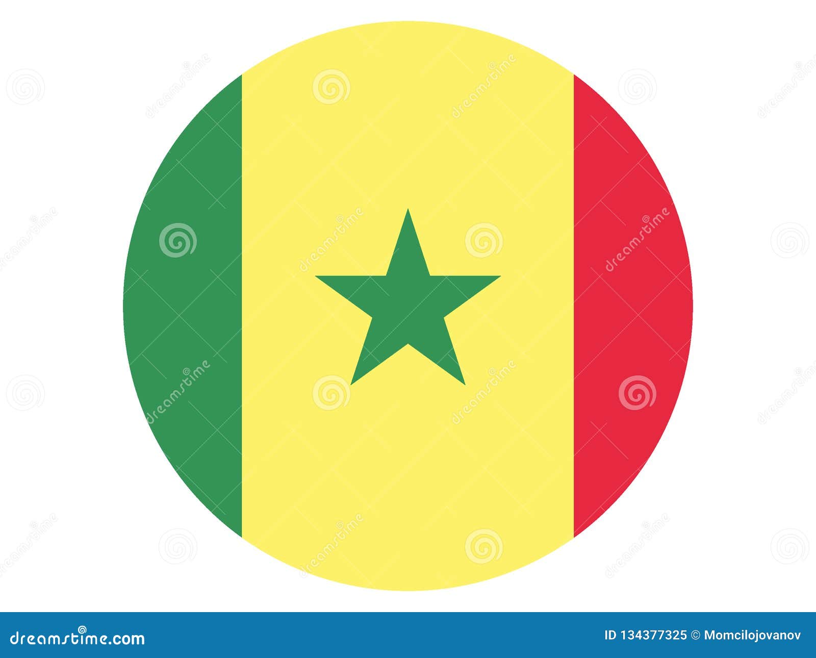 Round Flag of Senegal stock vector. Illustration of albania - 134377325