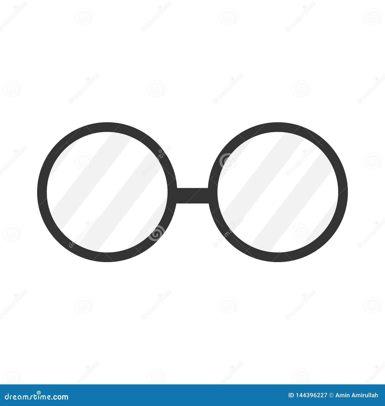 Vector Illustration of Round Glasses with Flat Designs Stock Vector ...