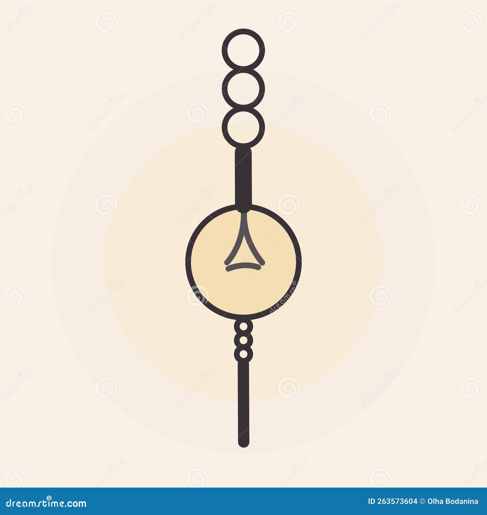 Vector Illustration of a Round Lamp on a Chain with a Hanging Switch on ...