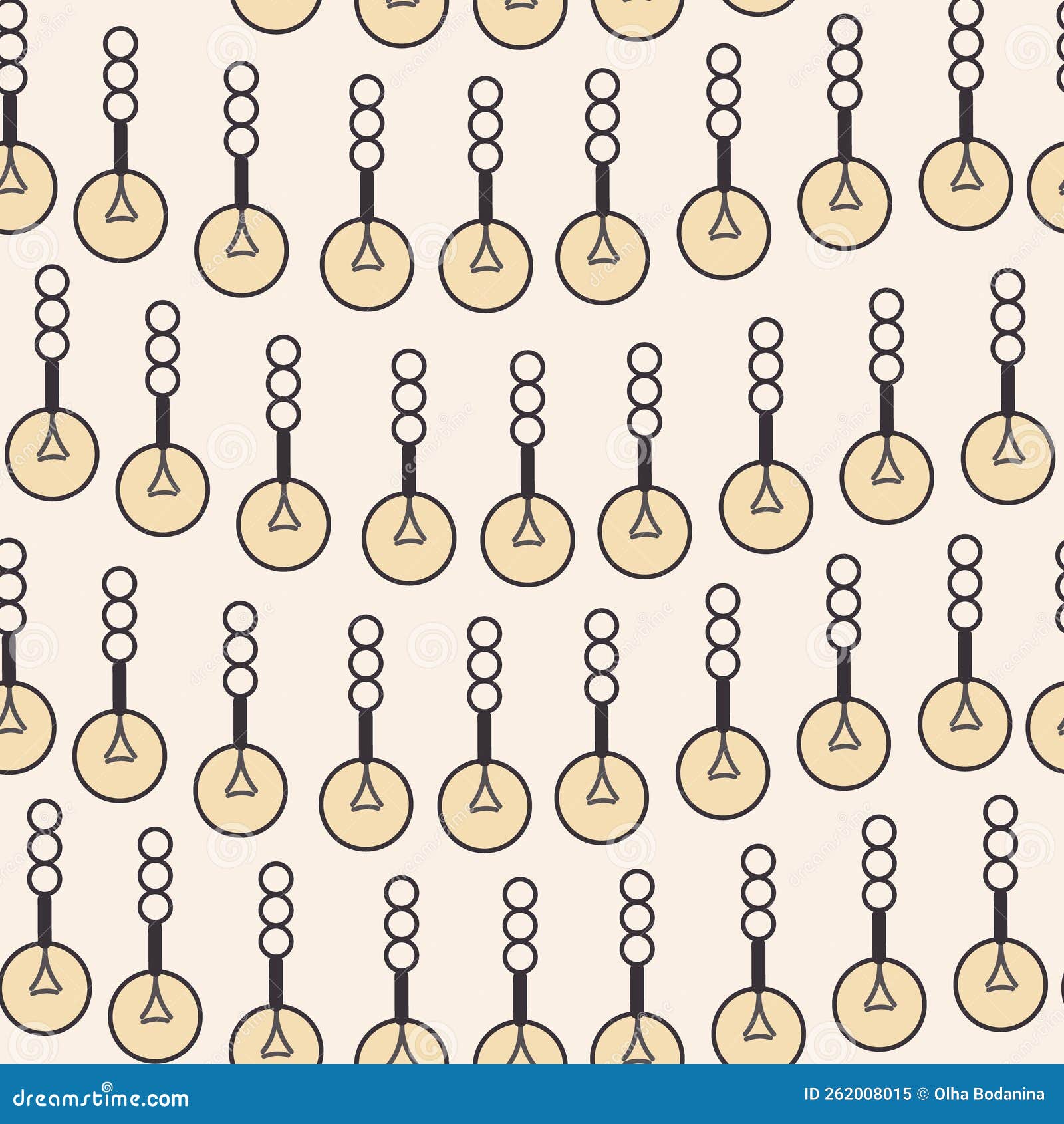 Vector Illustration of a Round Lamp on a Chain Multiplied Vertically ...