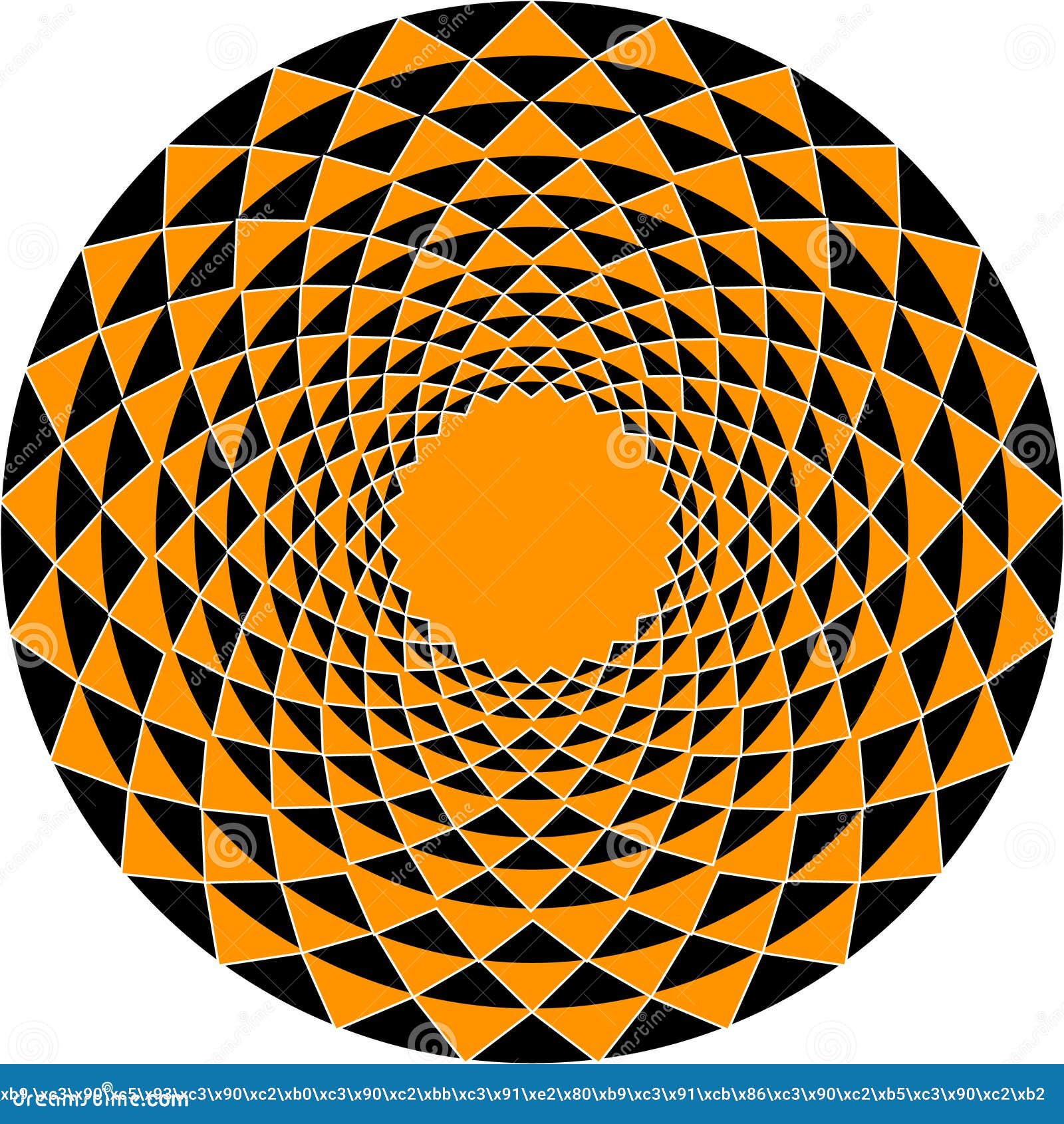 Vector Illustration of a Round Ornament of Triangles of Black and ...