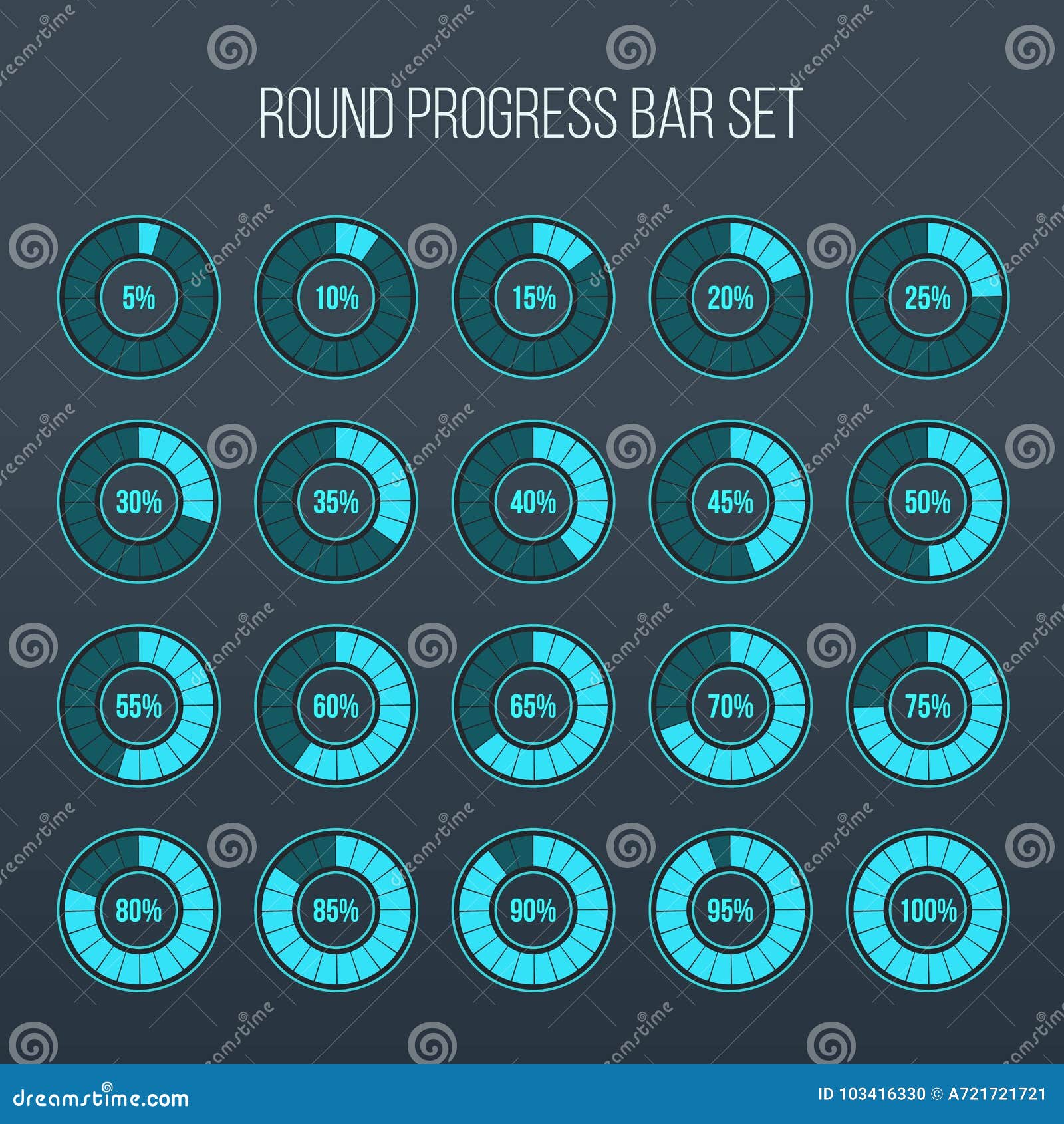 Vector Illustration of Round Progress Bar. Circle Indicators Status ... Vector Illustration of Round Progress Bar. Circle Indicators Status ...