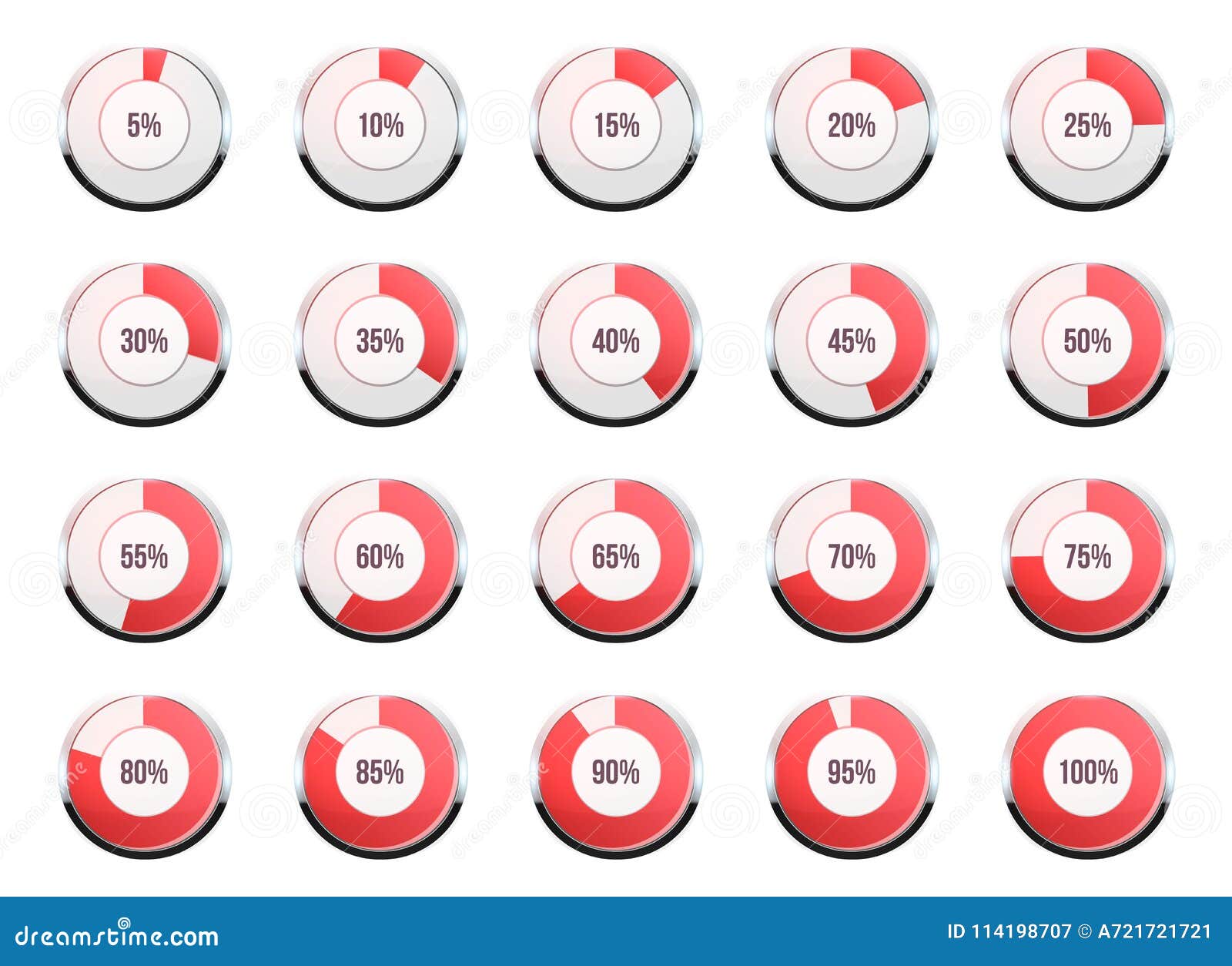 Vector Illustration of Round Progress Bar. Circle Indicators Status ...