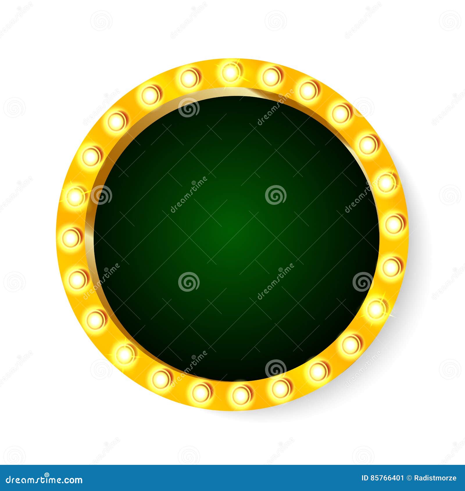 Vector Illustration of Round Retro Light Frame Isolated on White ...