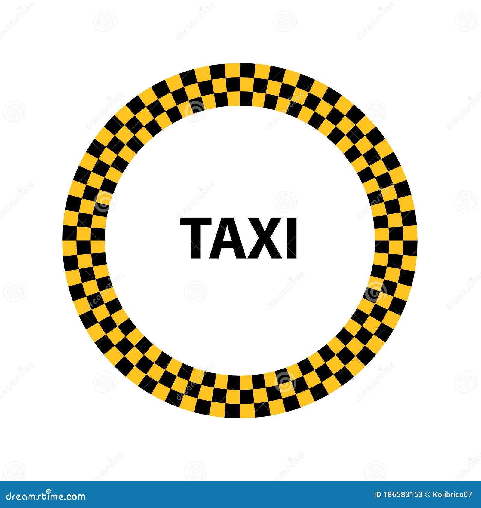 Vector Illustration of Round Taxi Service Sign. Stock Vector ...
