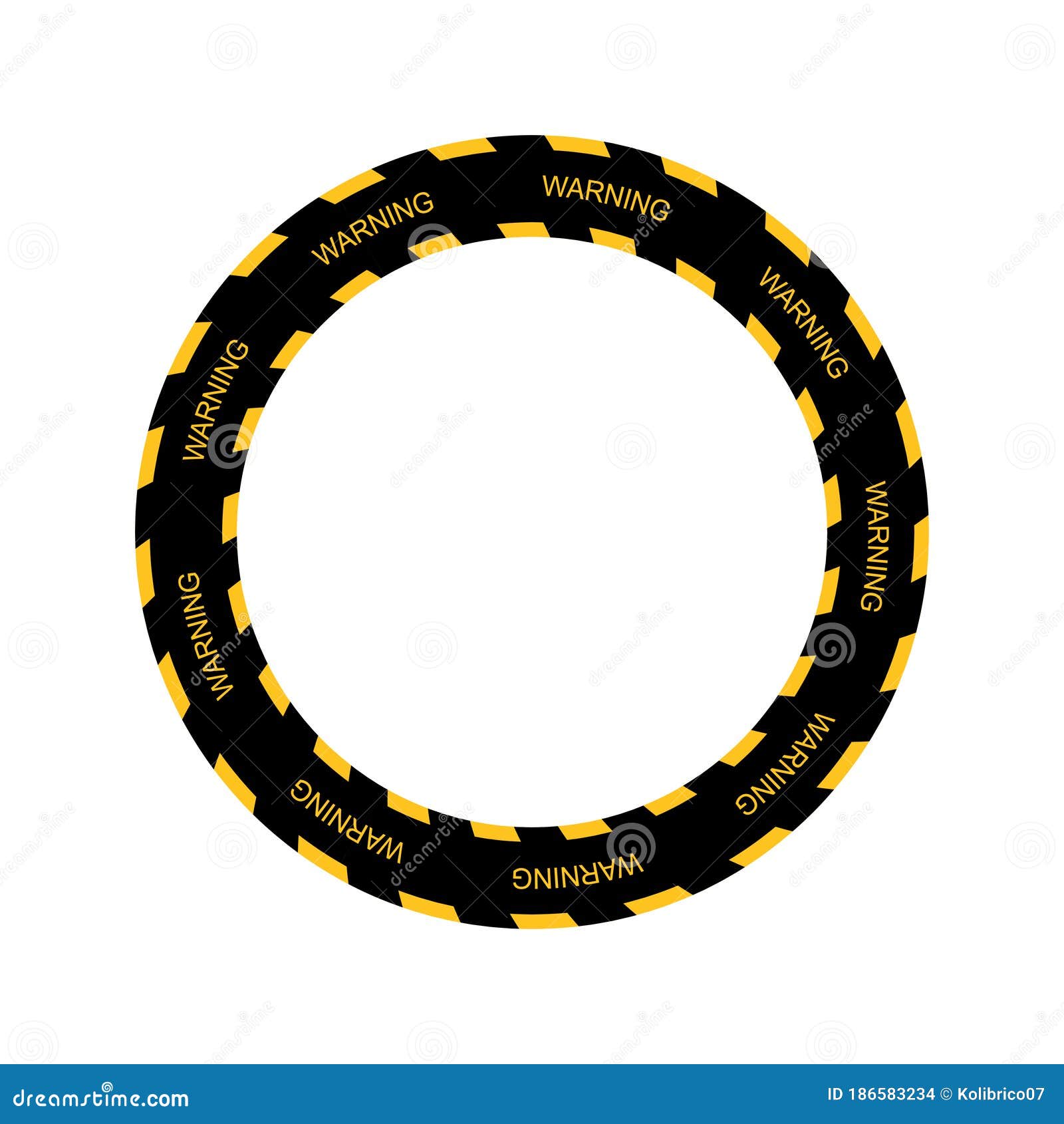 Vector Illustration of Round Warning Sign. Round Warning Tape. Stock ...