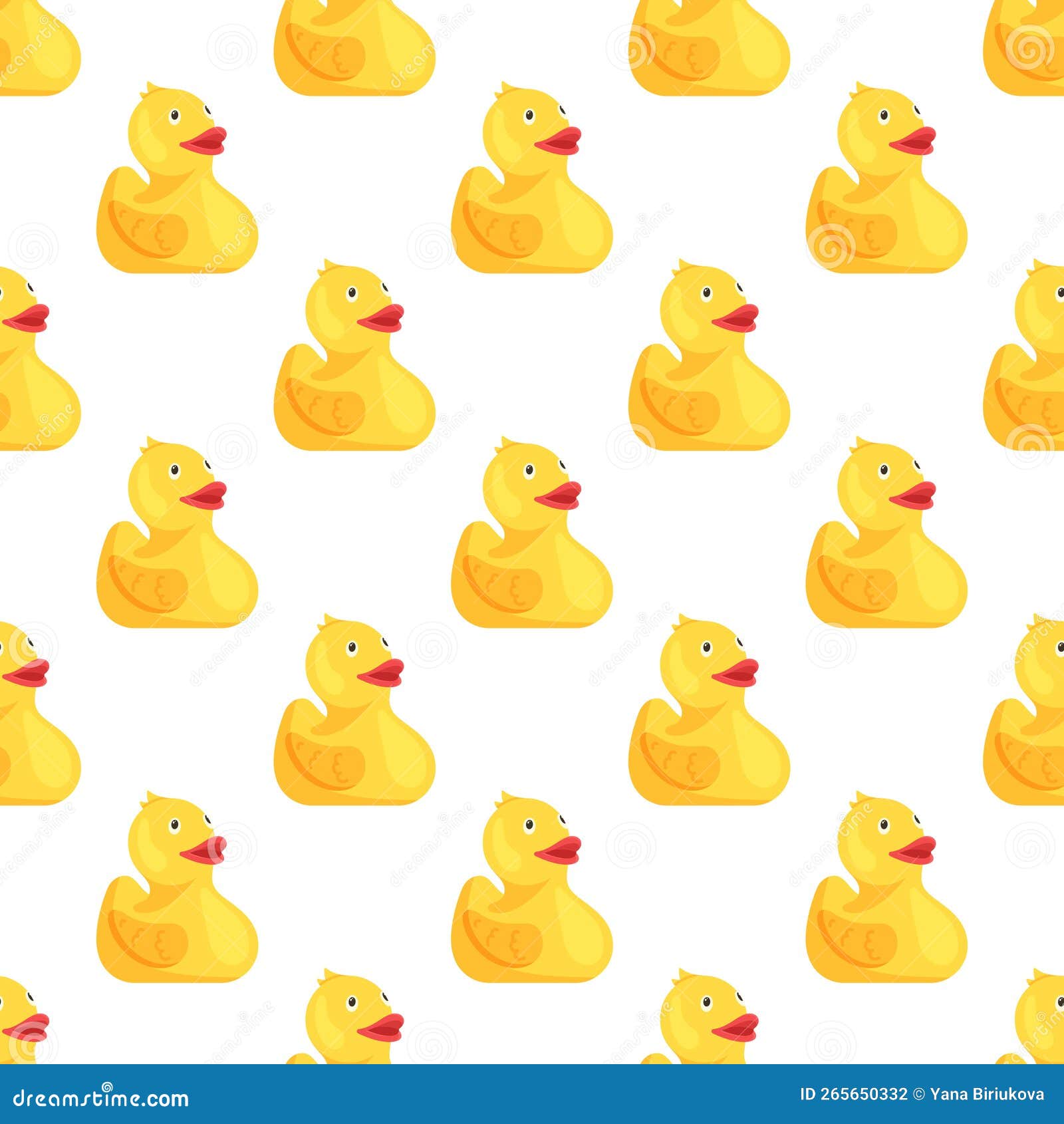Vector Illustration Rubber Duck Pattern. Yellow Rubber Ducks Abstract ...