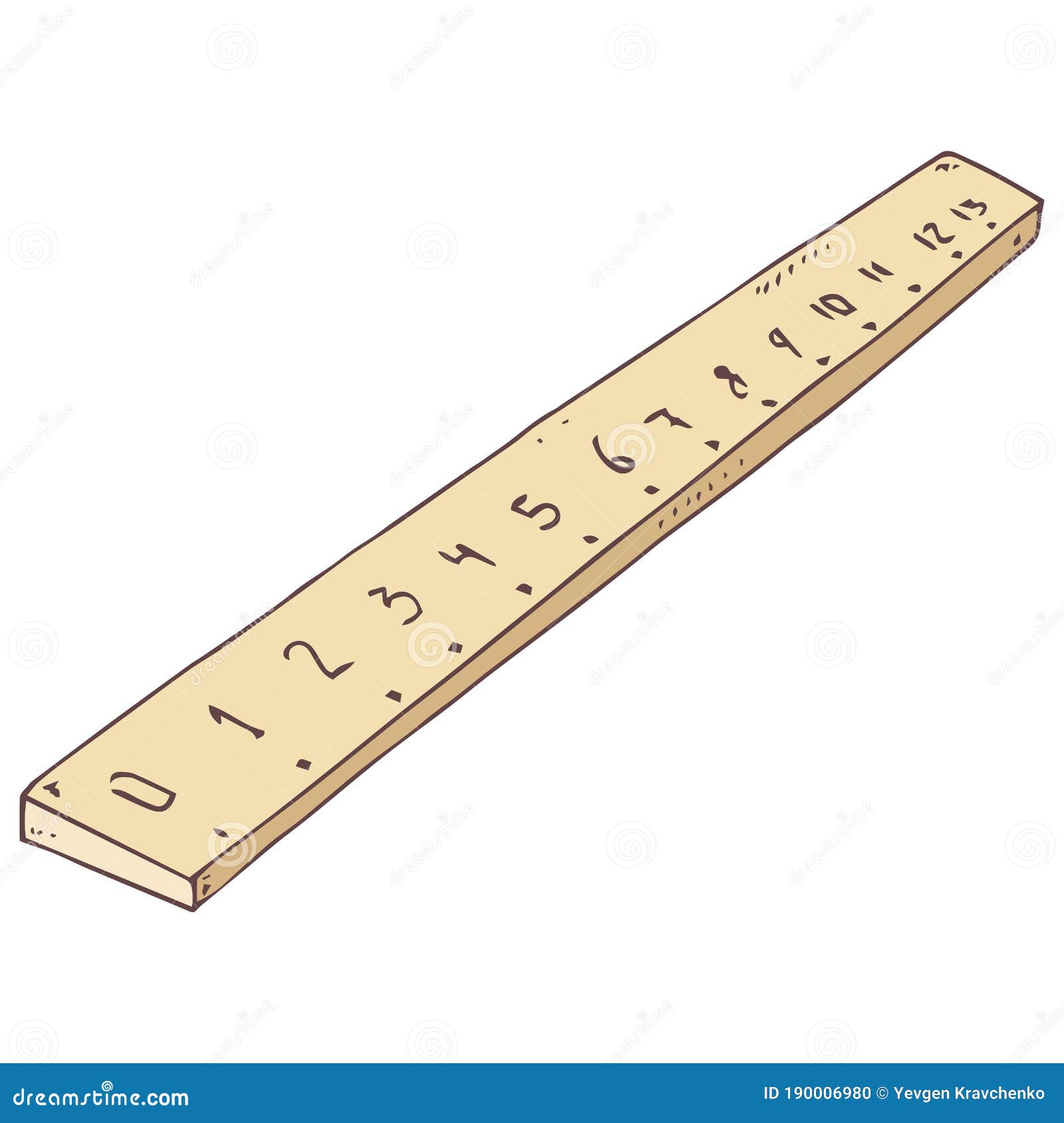 Ruler for Geometry Icon. Vector Illustration of a Ruler. Hand Drawn ...