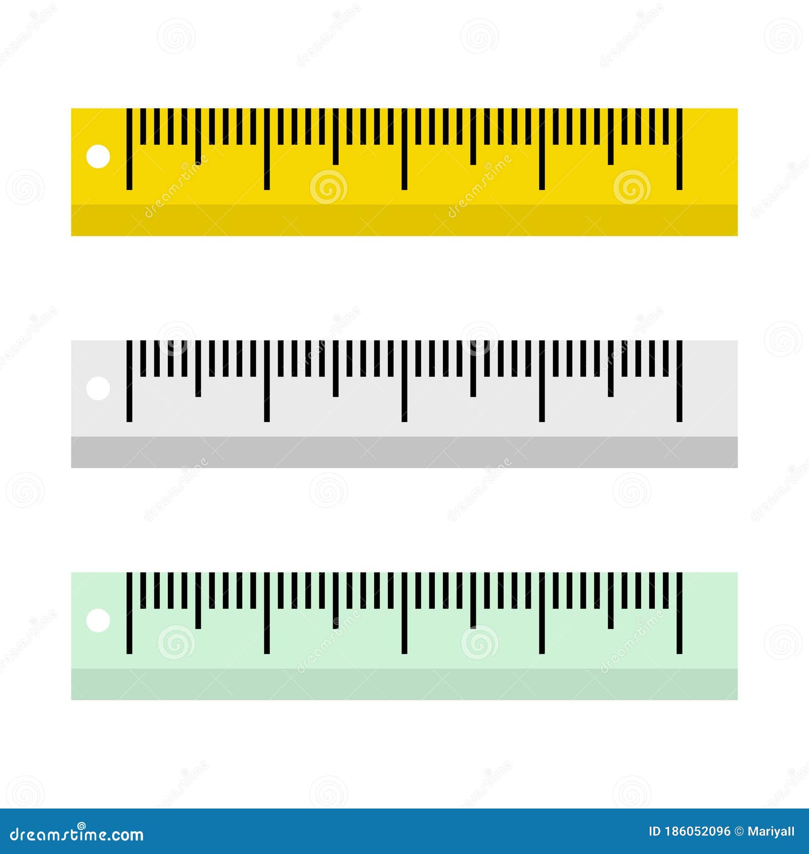 Vector Illustration of Rulers on White Background in Flat Style Stock ...