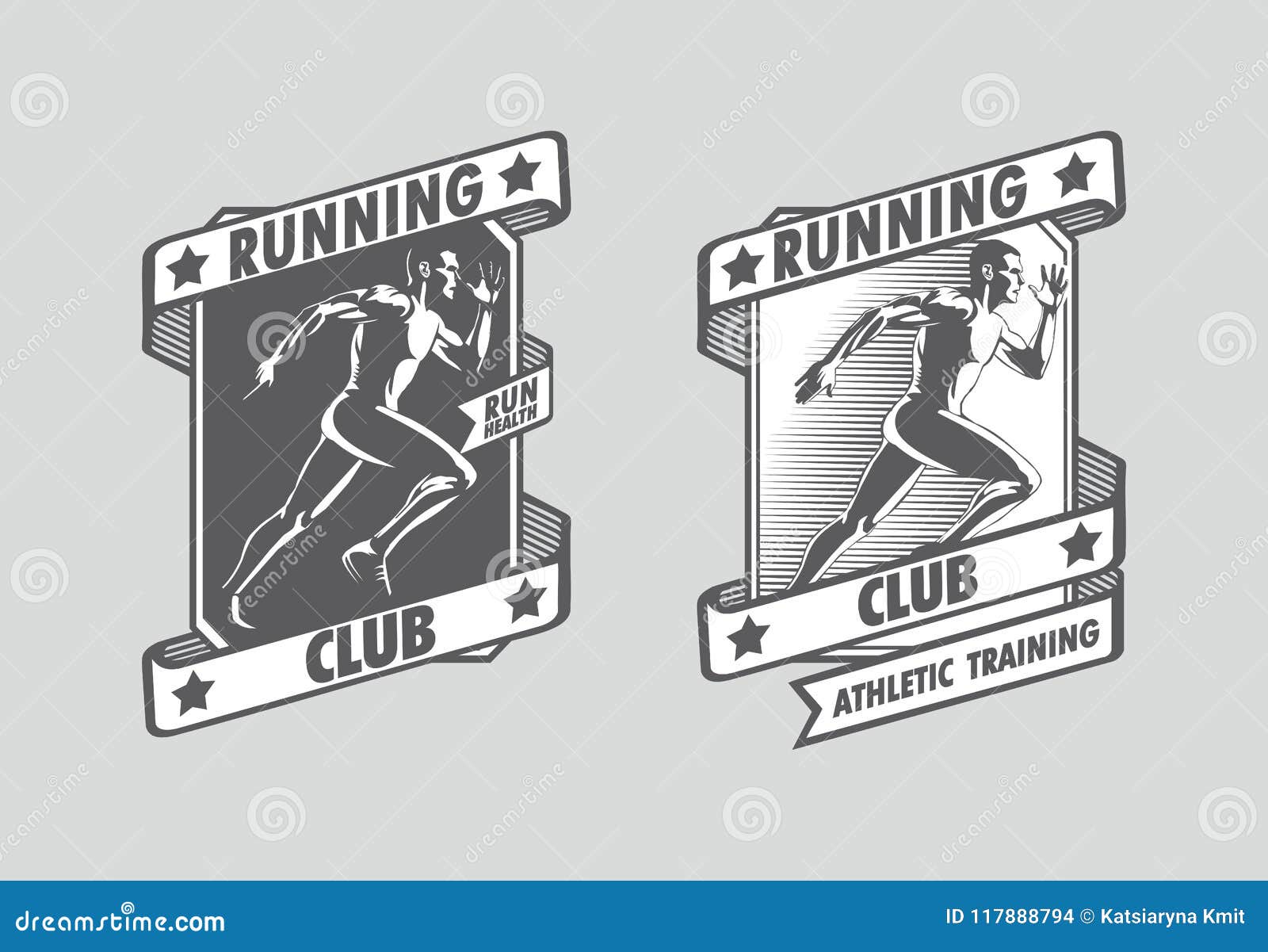 Illustration with the Running Man in the Frames. Running Posters and ...