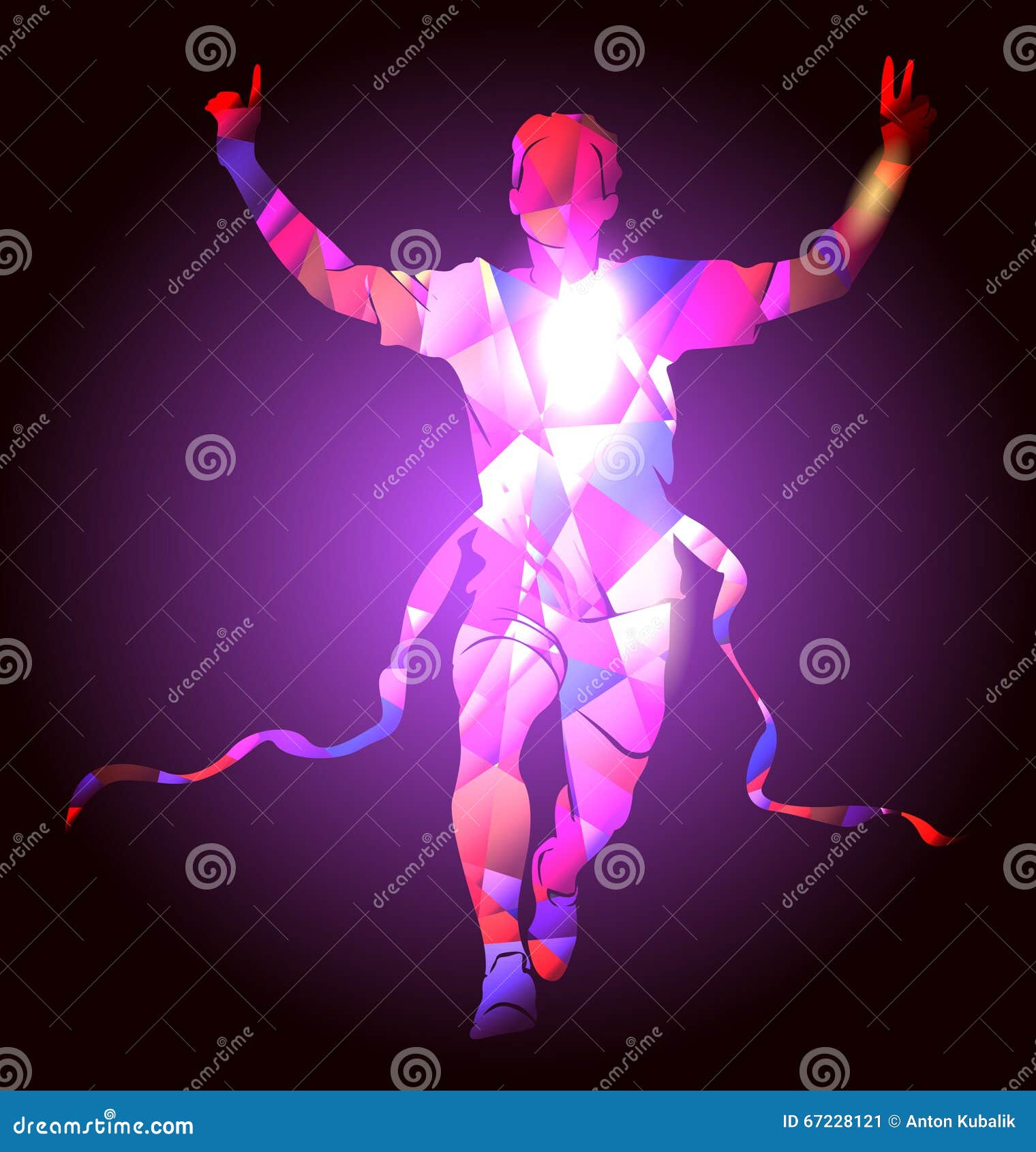 Vector Illustration Running Winner Stock Vector - Illustration of ...