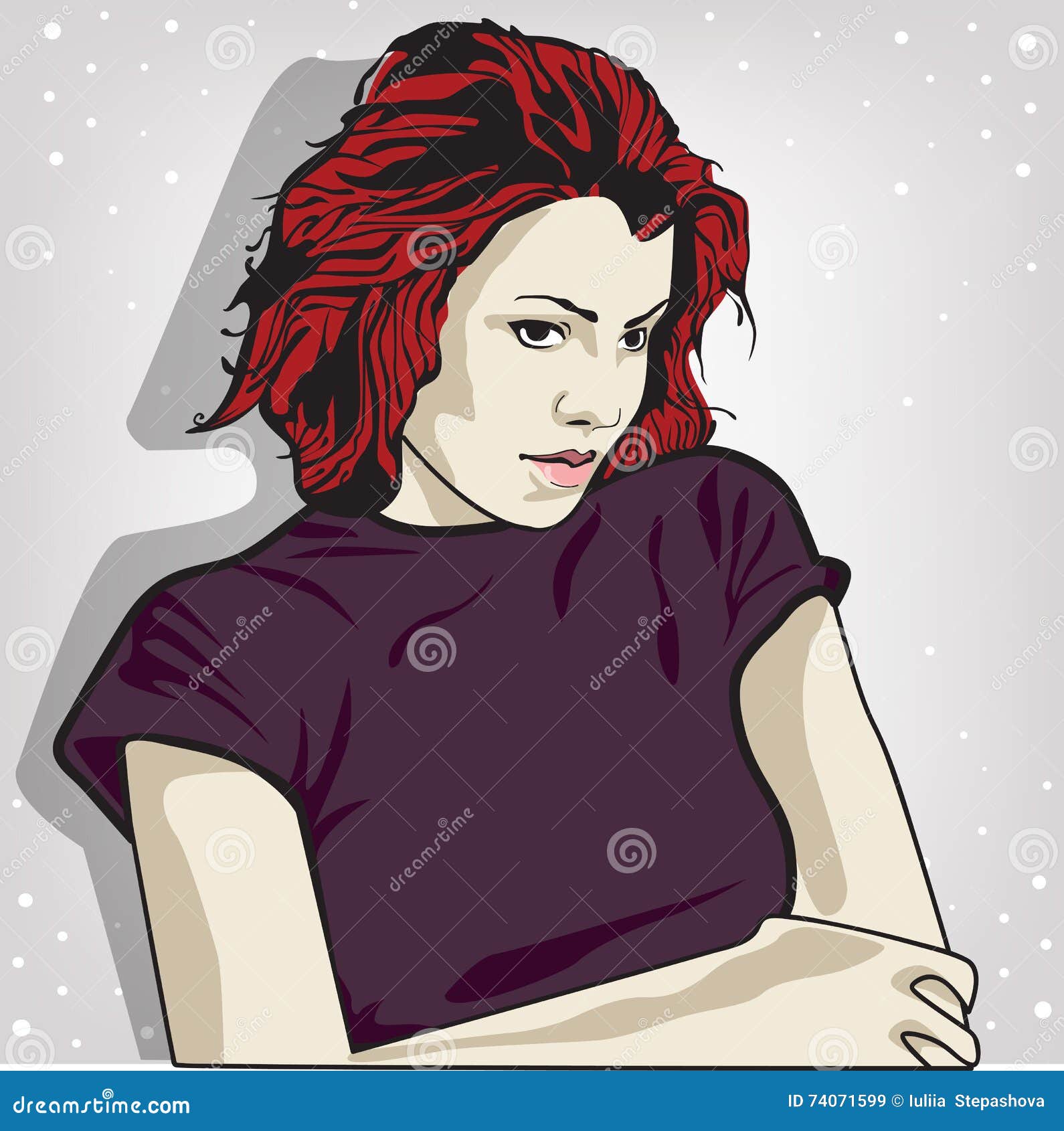 Vector Illustration of a Sad Woman Stock Vector - Illustration of ...