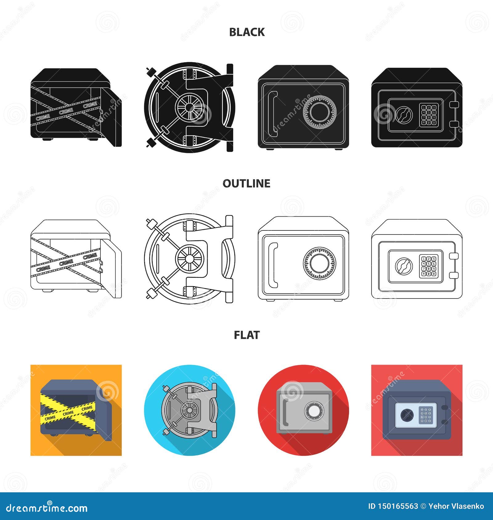 Vector Illustration of Safe and Open Symbol. Collection of Safe and ...