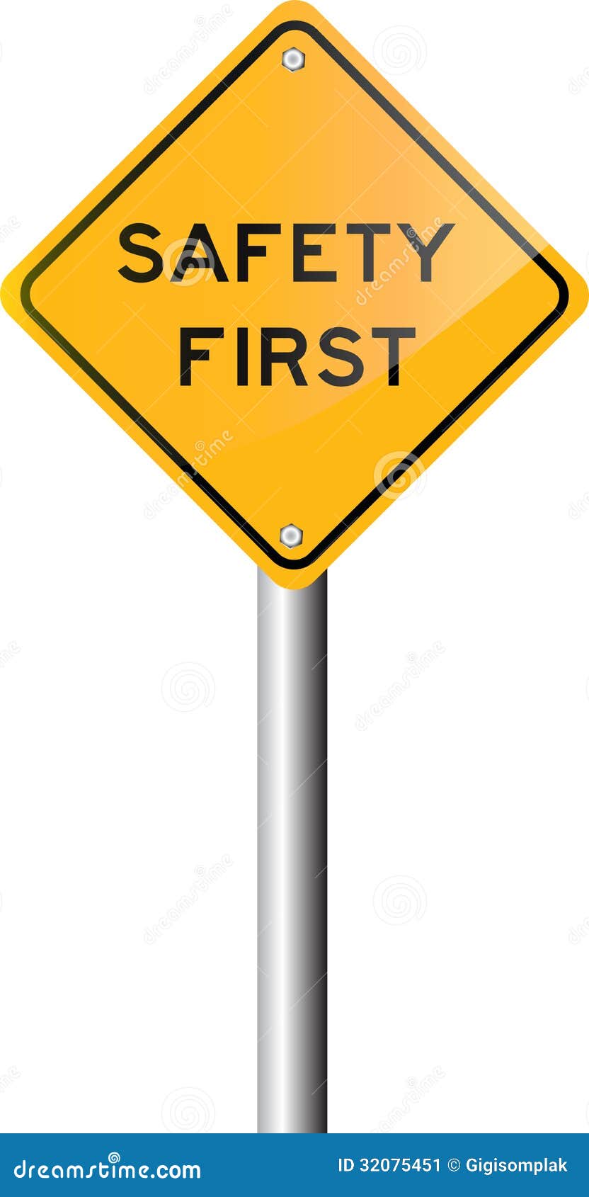 Vector Illustration - Safety First Road Sign Stock Vector ...