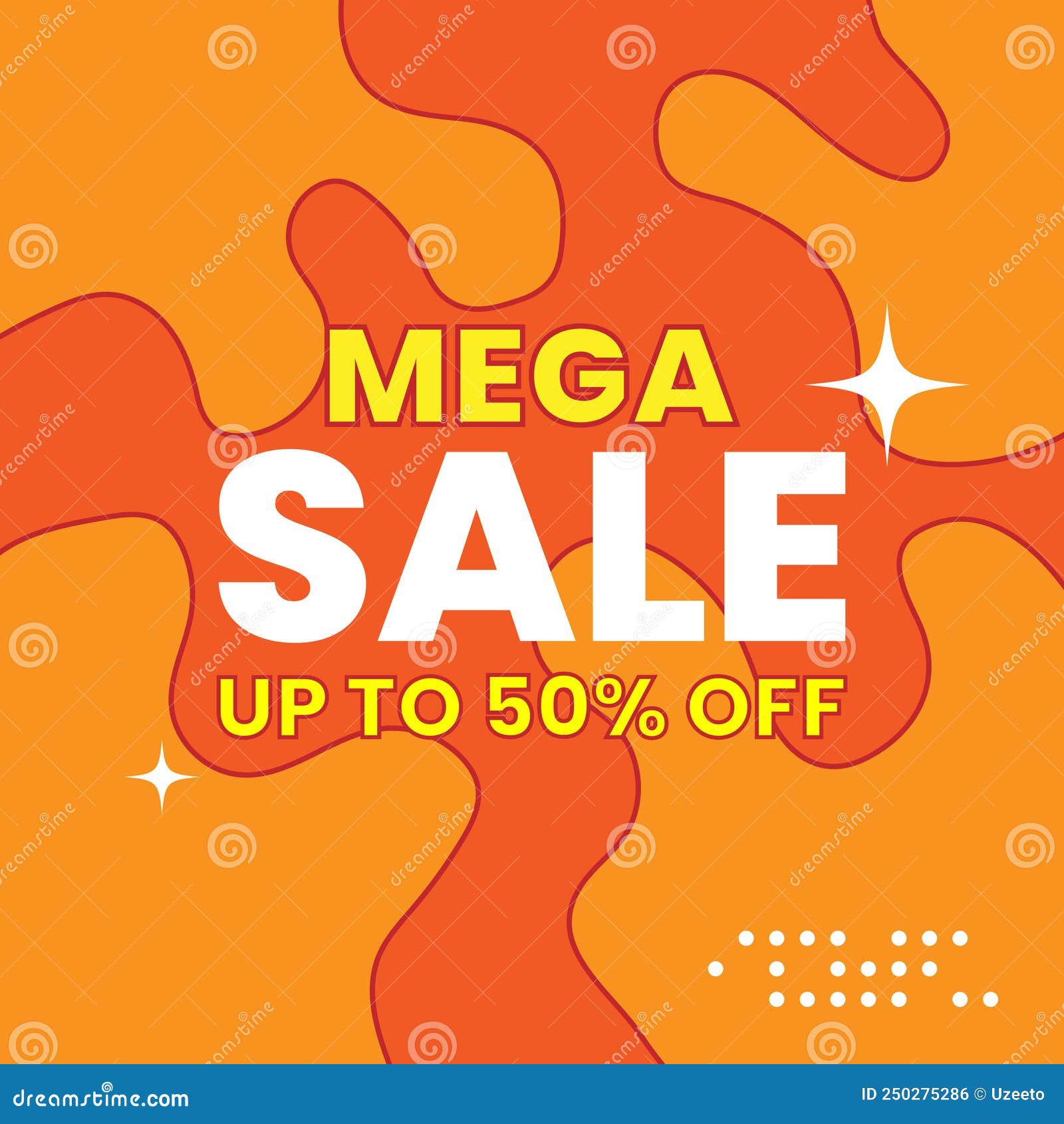 Vector Illustration of a Mega Sale Banner Template Stock Vector ...