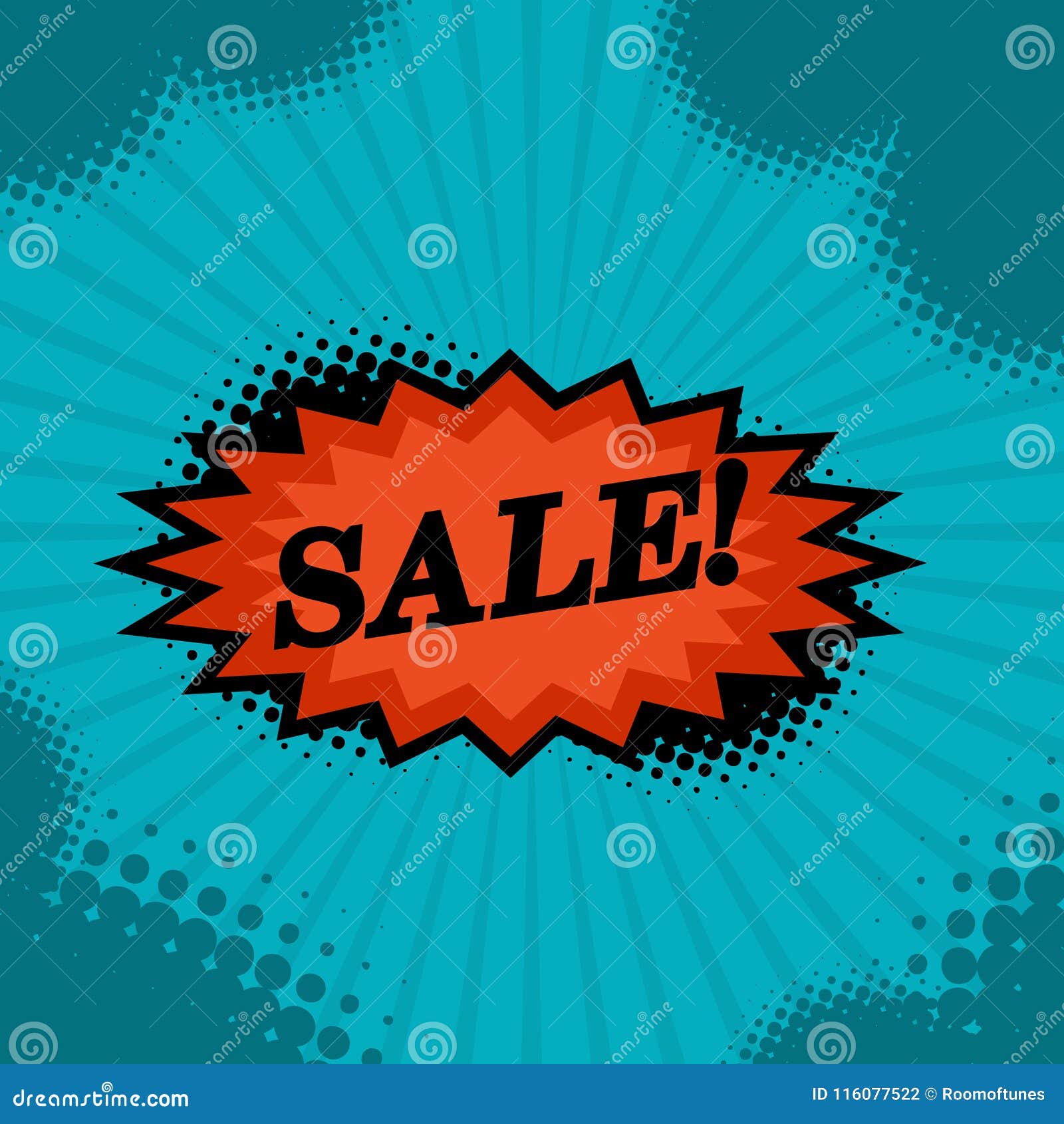 Vector Illustration of Sale in Comics Retro Style Stock Vector ...