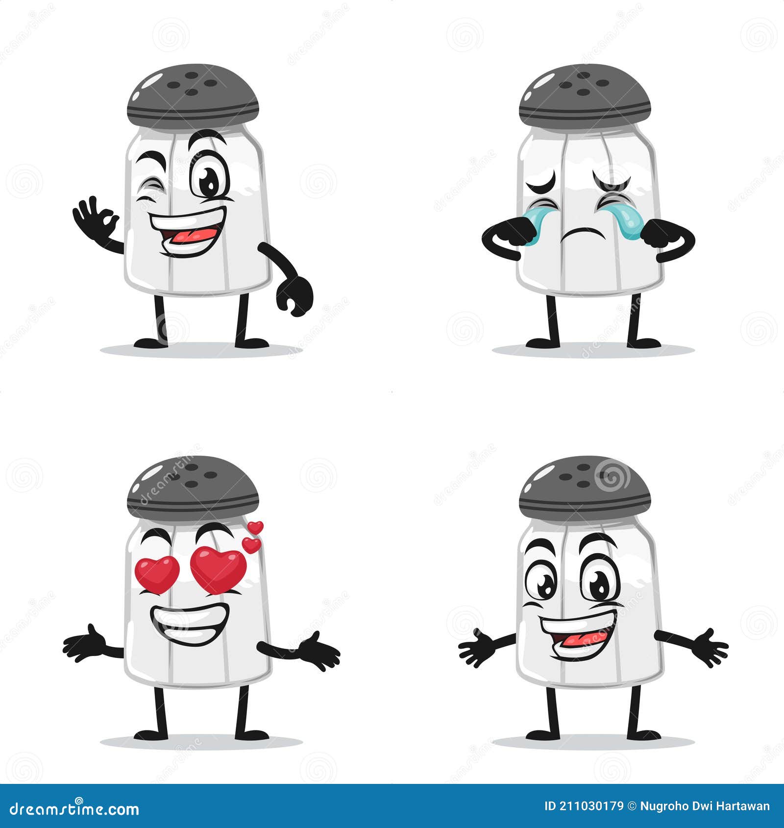Vector Illustration of Salt Shaker Mascot or Character Stock Vector ...