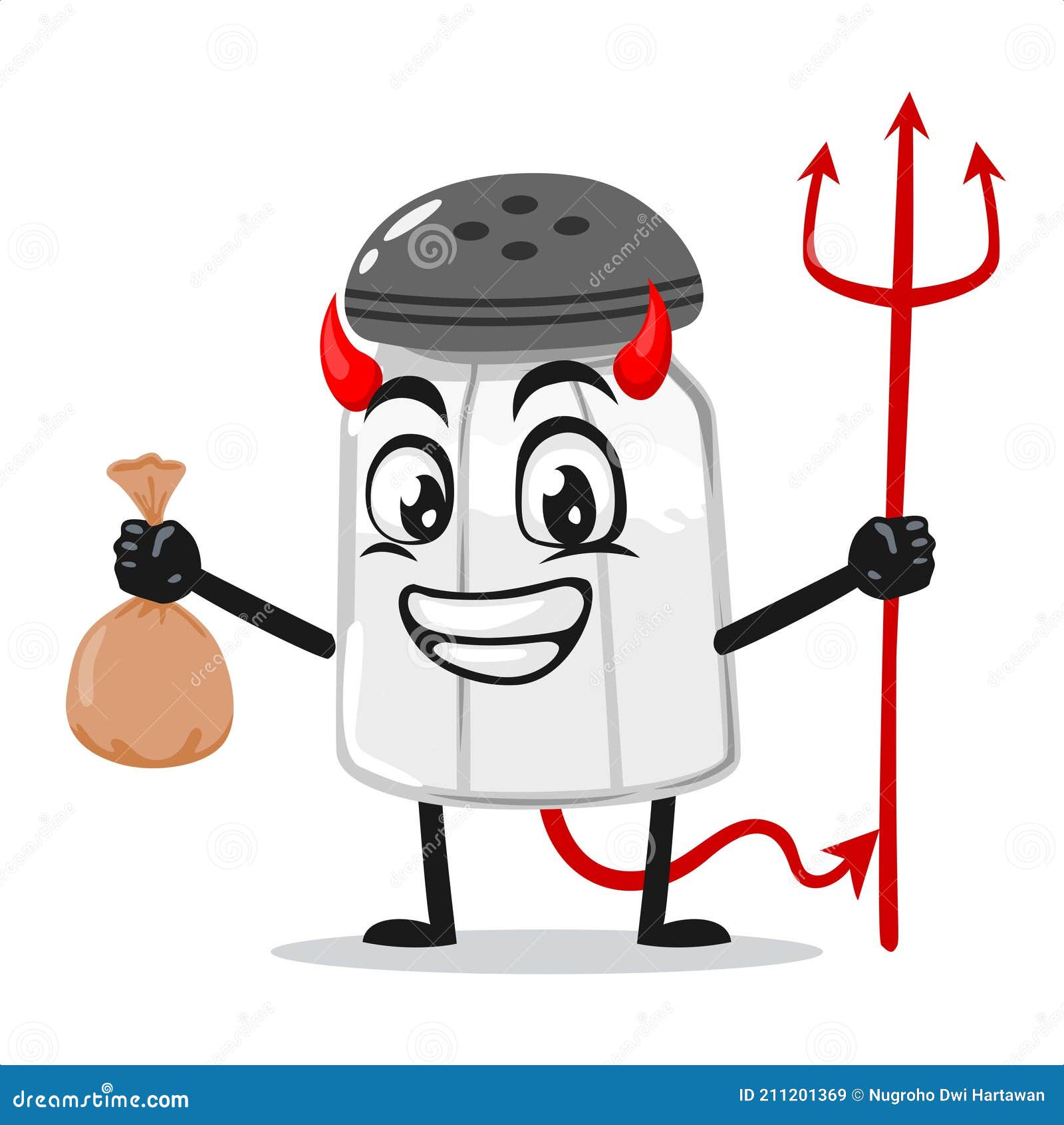 Vector Illustration of Salt Shaker Mascot or Character Stock Vector ...