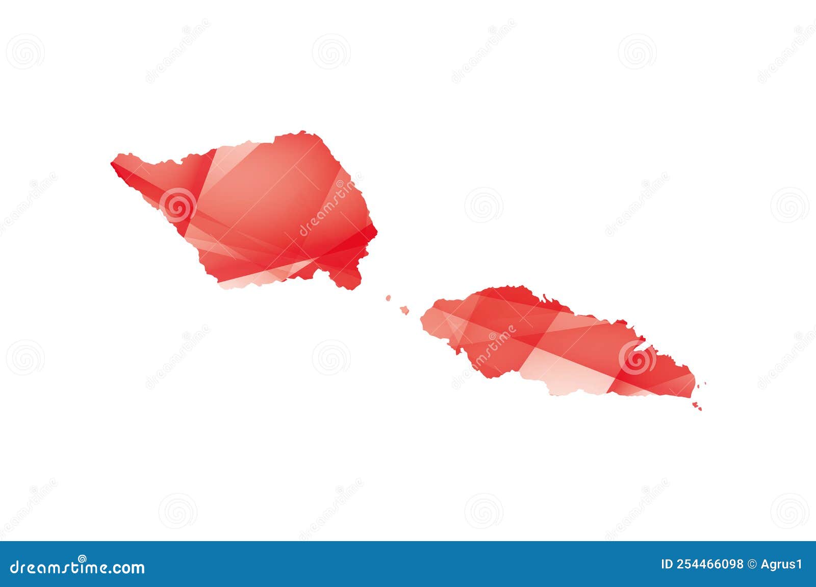 Vector Illustration of Samoa Map with Red Colored Geometric Shapes ...