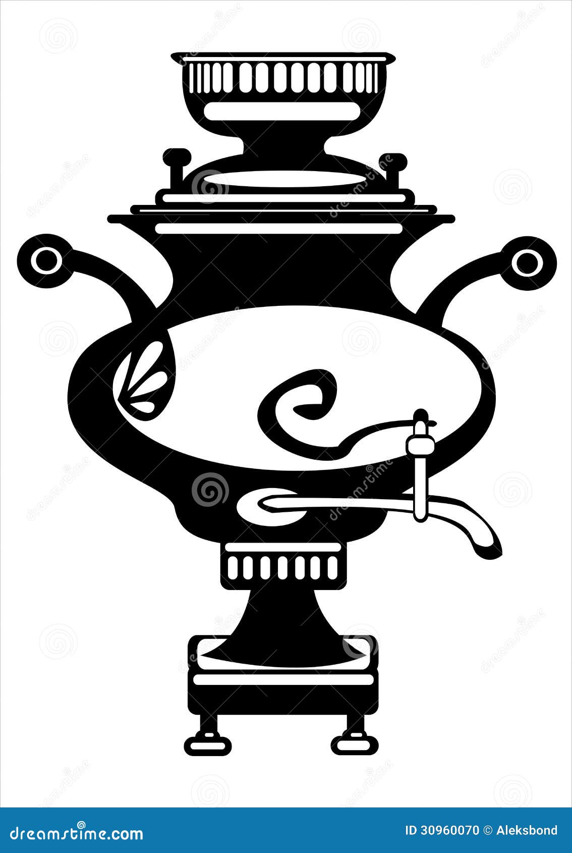 Vector Illustration Samovar On White | CartoonDealer.com #30960070