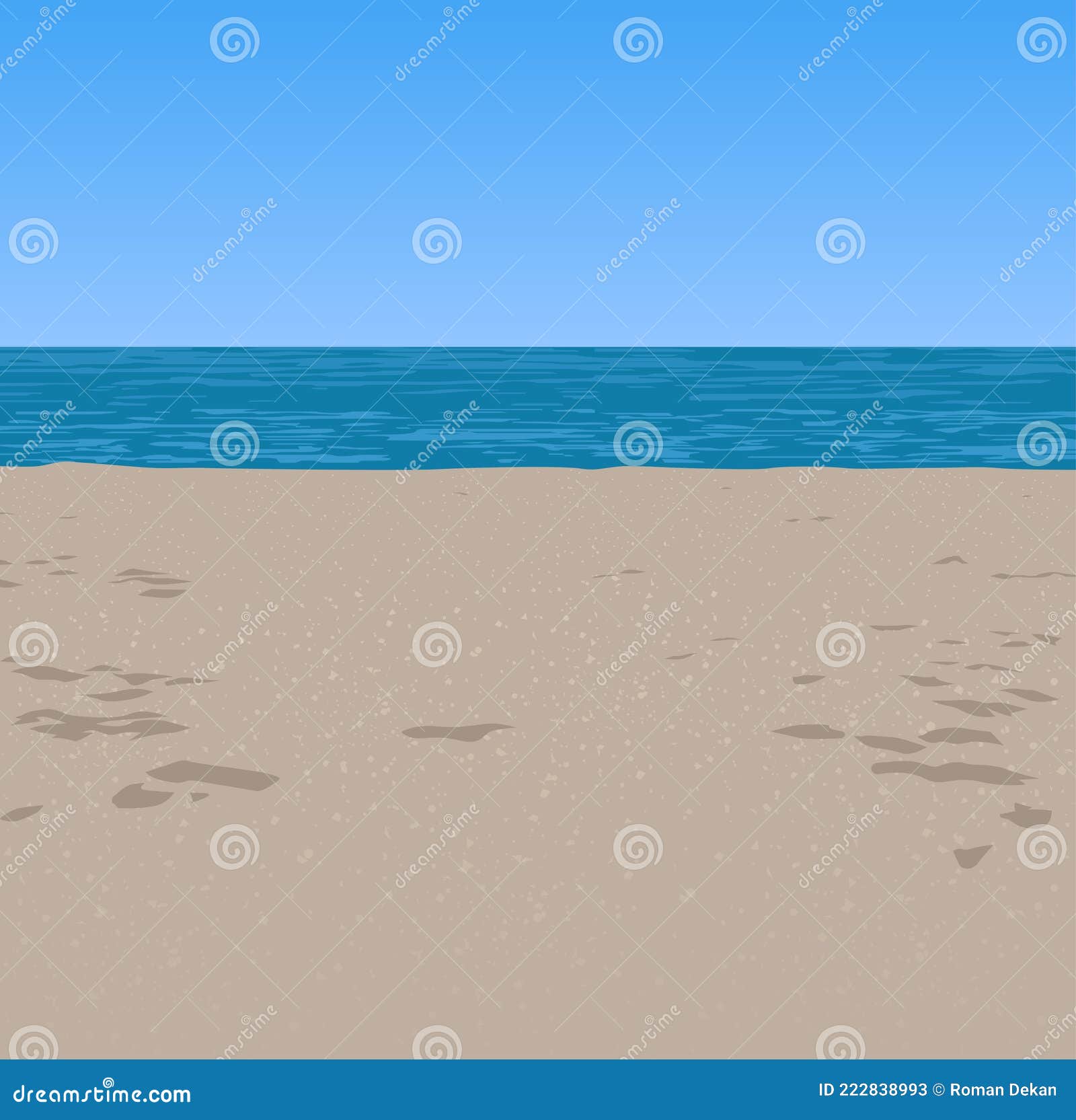 Sandy Beach and Sea in the Background Stock Vector - Illustration of ...