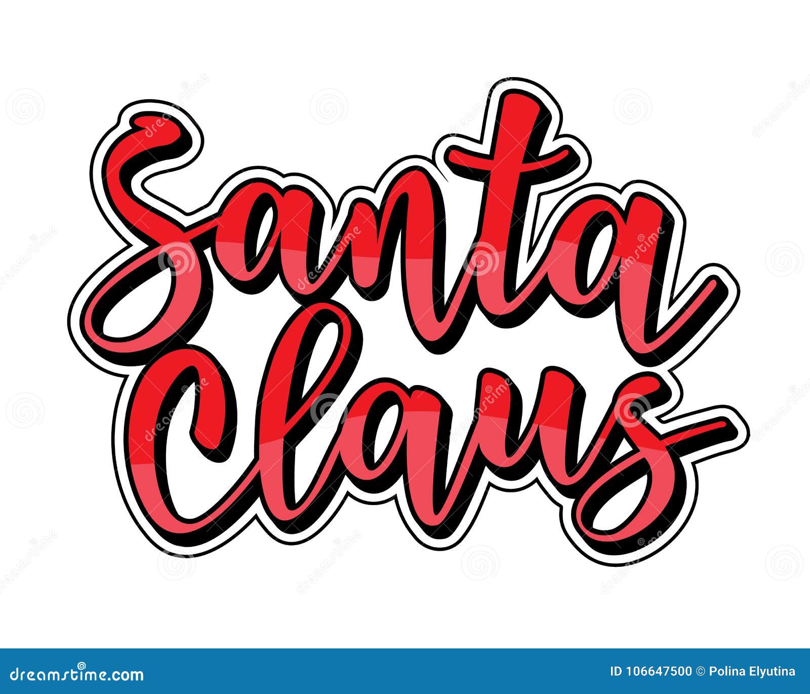 Vector Illustration of `Santa Claus` Lettering Stock Vector ...