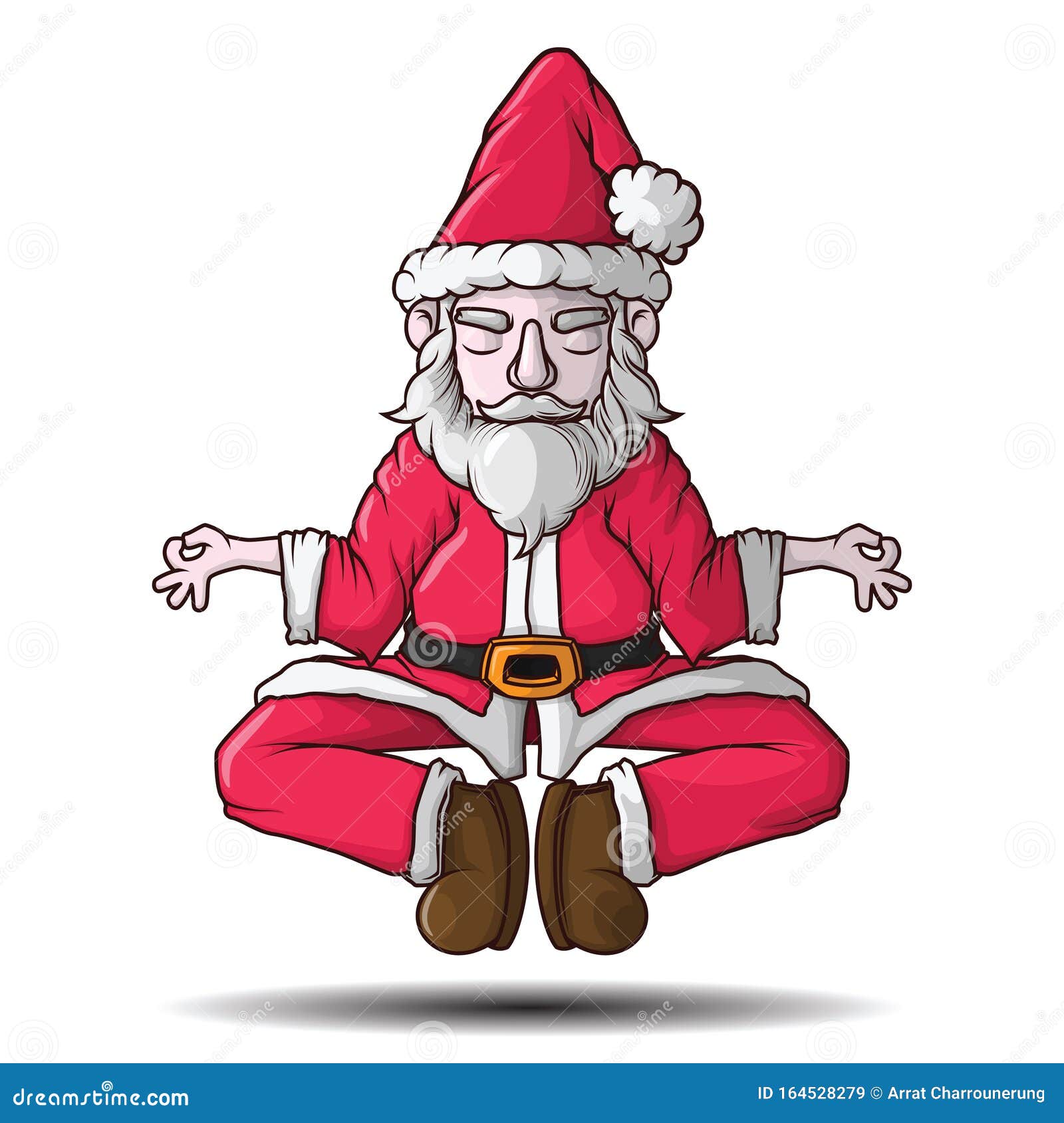 Vector Illustration of Santa Claus Meditation on Space Stock ...