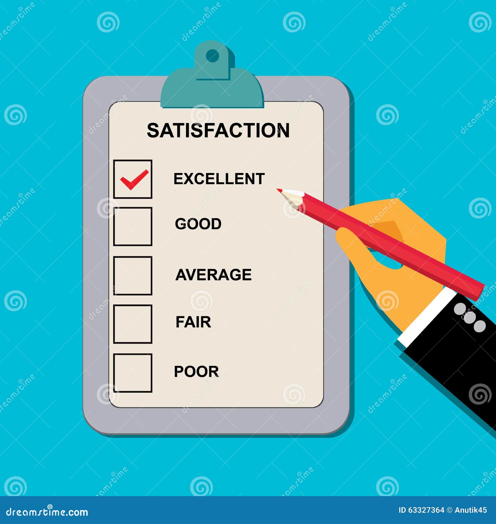 Vector Illustration of Satisfaction Evaluation Form in Flat Style for ...