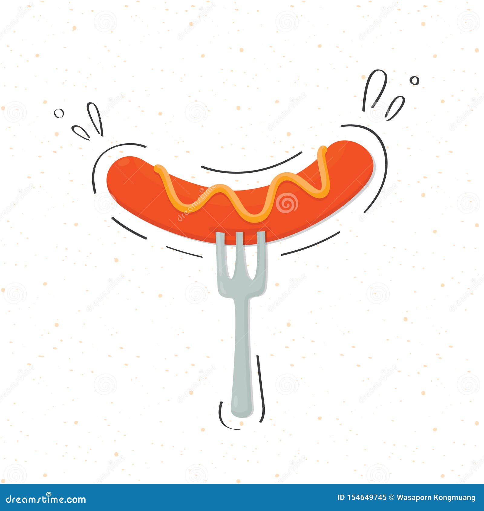 Vector Illustration Sausage with Doodle Drawing. Stock Vector ...