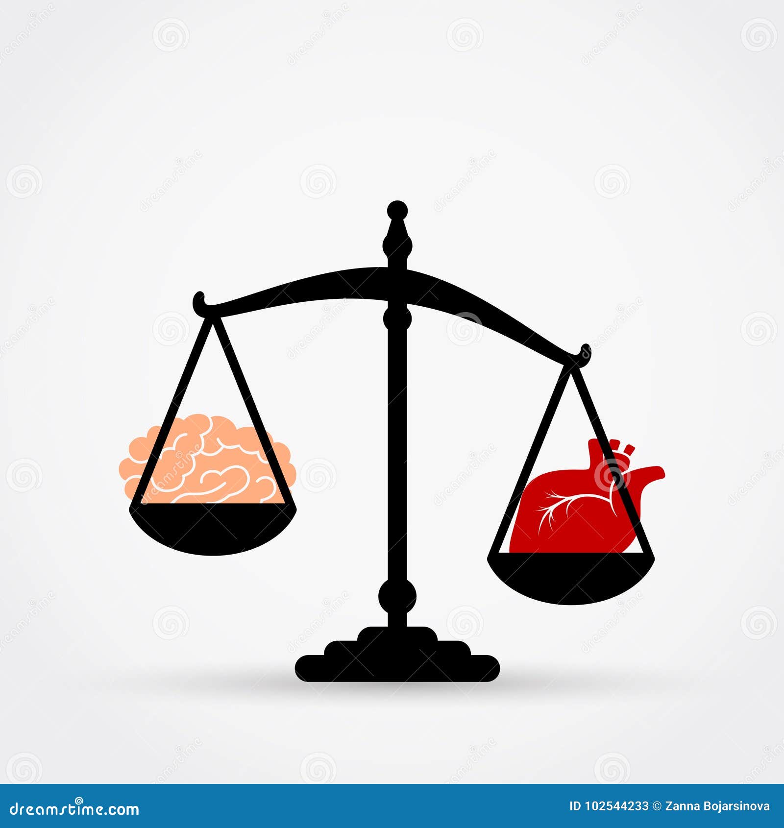 Vector Illustration of Scales. Heart or Mind Stock Vector ...