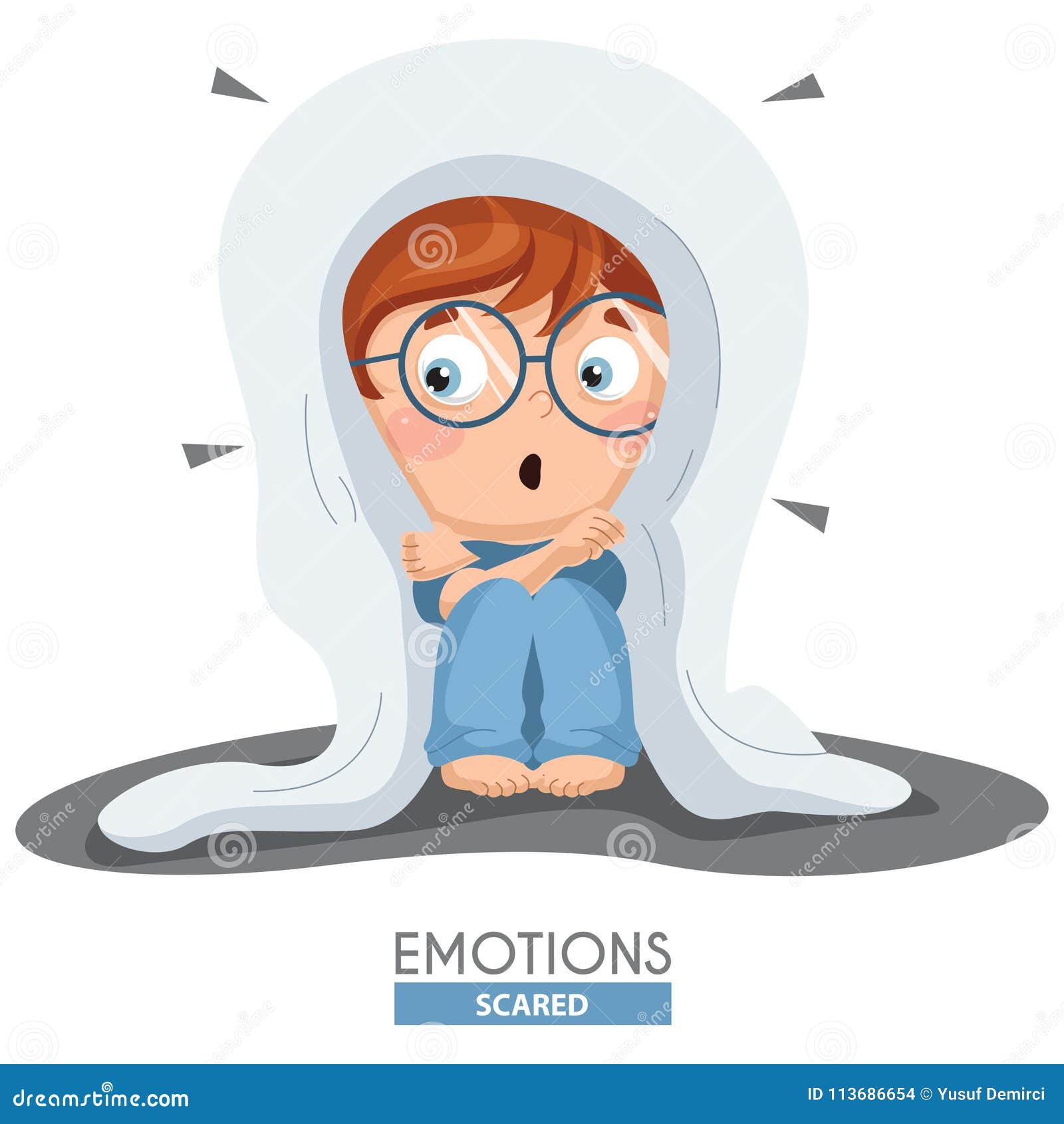 Vector Illustration of Scared Kid Emotion Stock Vector - Illustration ...