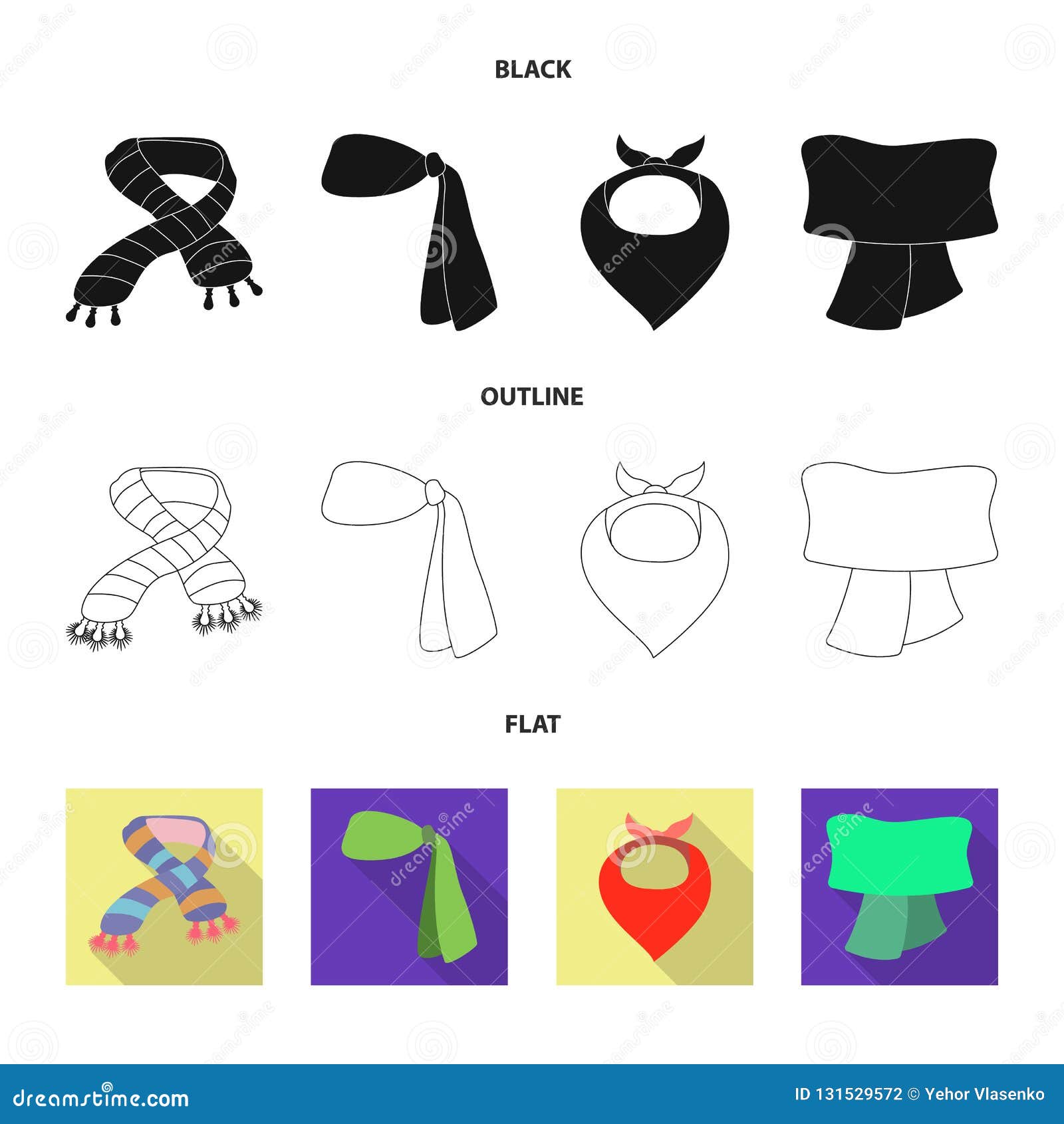 Vector Illustration of Scarf and Shawl Logo. Collection of Scarf and ...