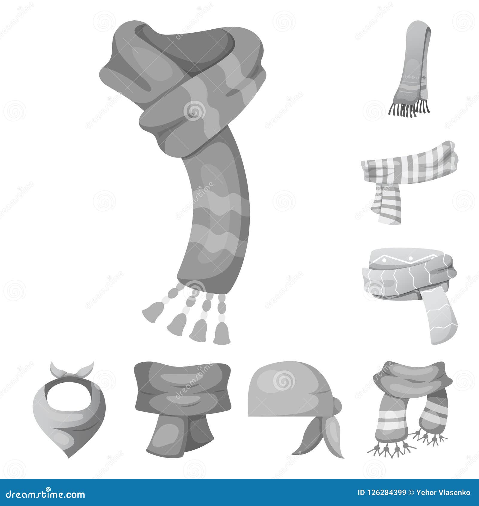 Vector Design of Scarf and Shawl Icon. Collection of Scarf and ...