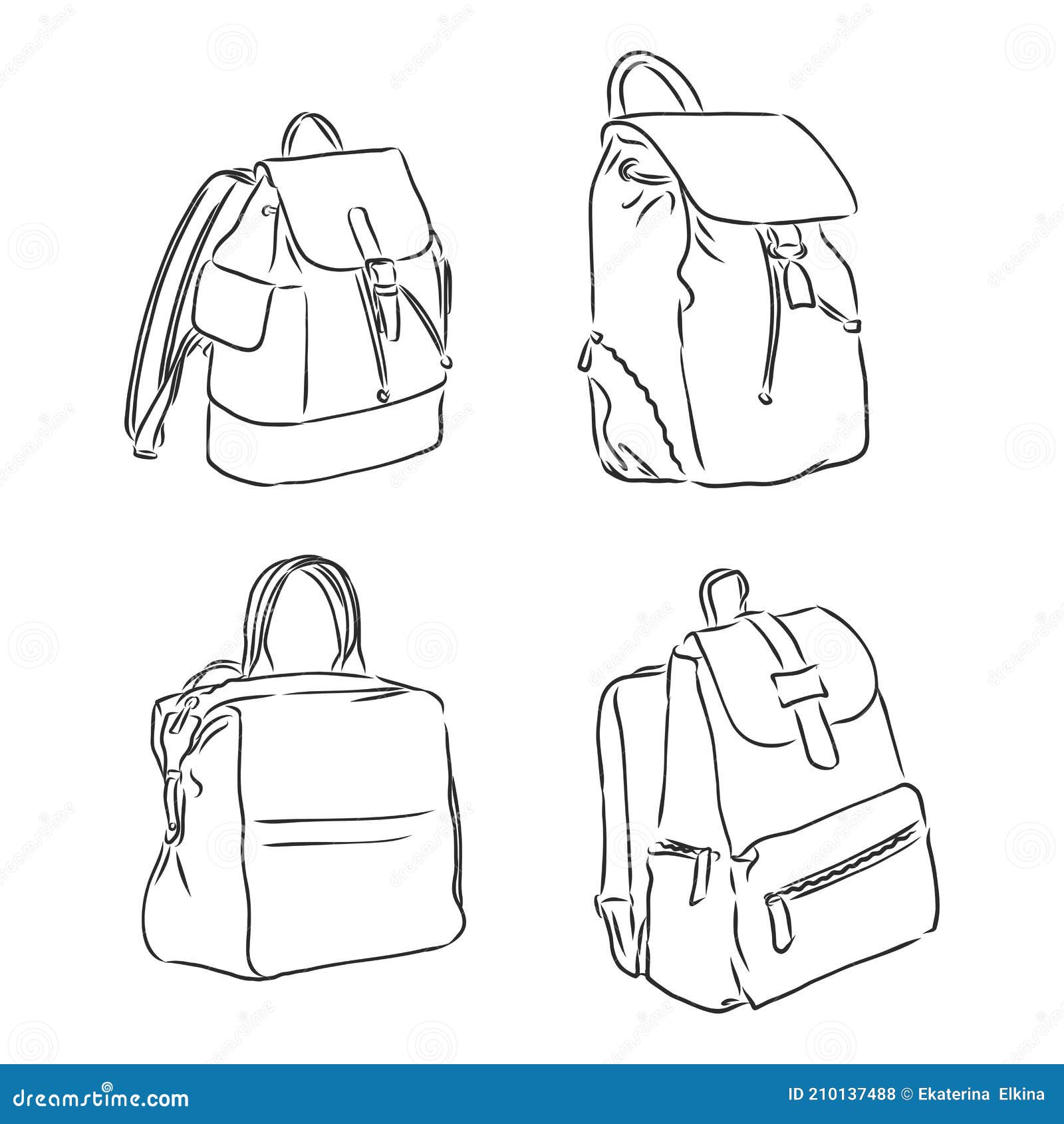 Vector Illustration of School Bag - Back To School, Backpack Vector ...