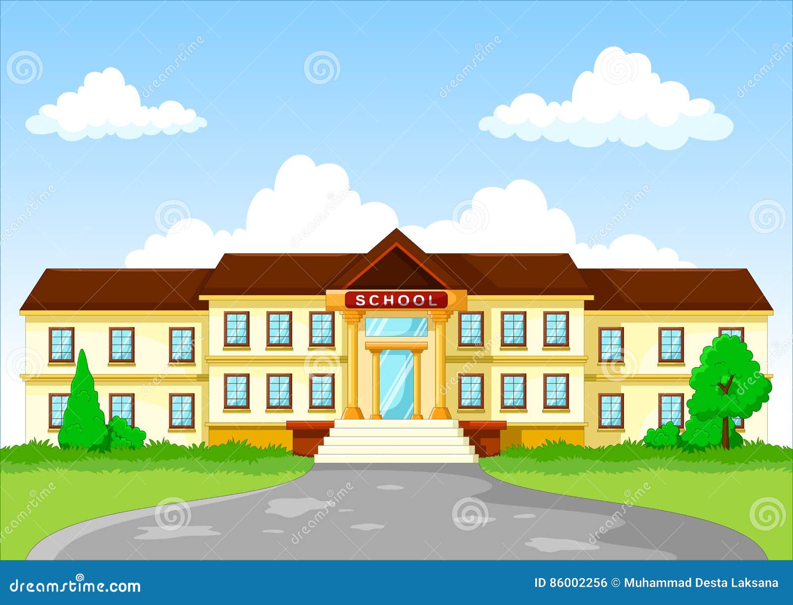 Middle School Building Cartoon