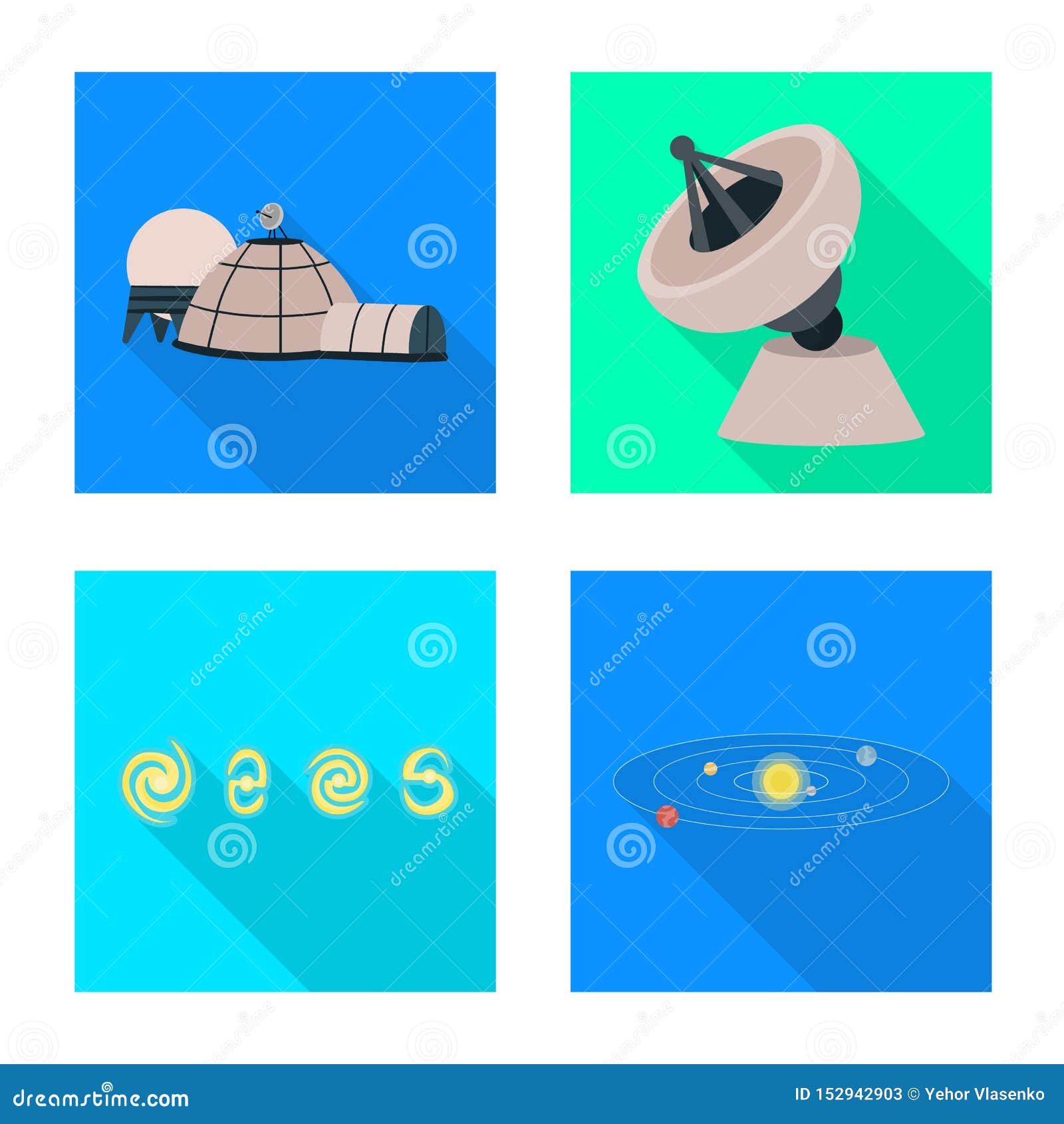 Vector Design of Science and Cosmic Icon. Set of Science and Technology ...