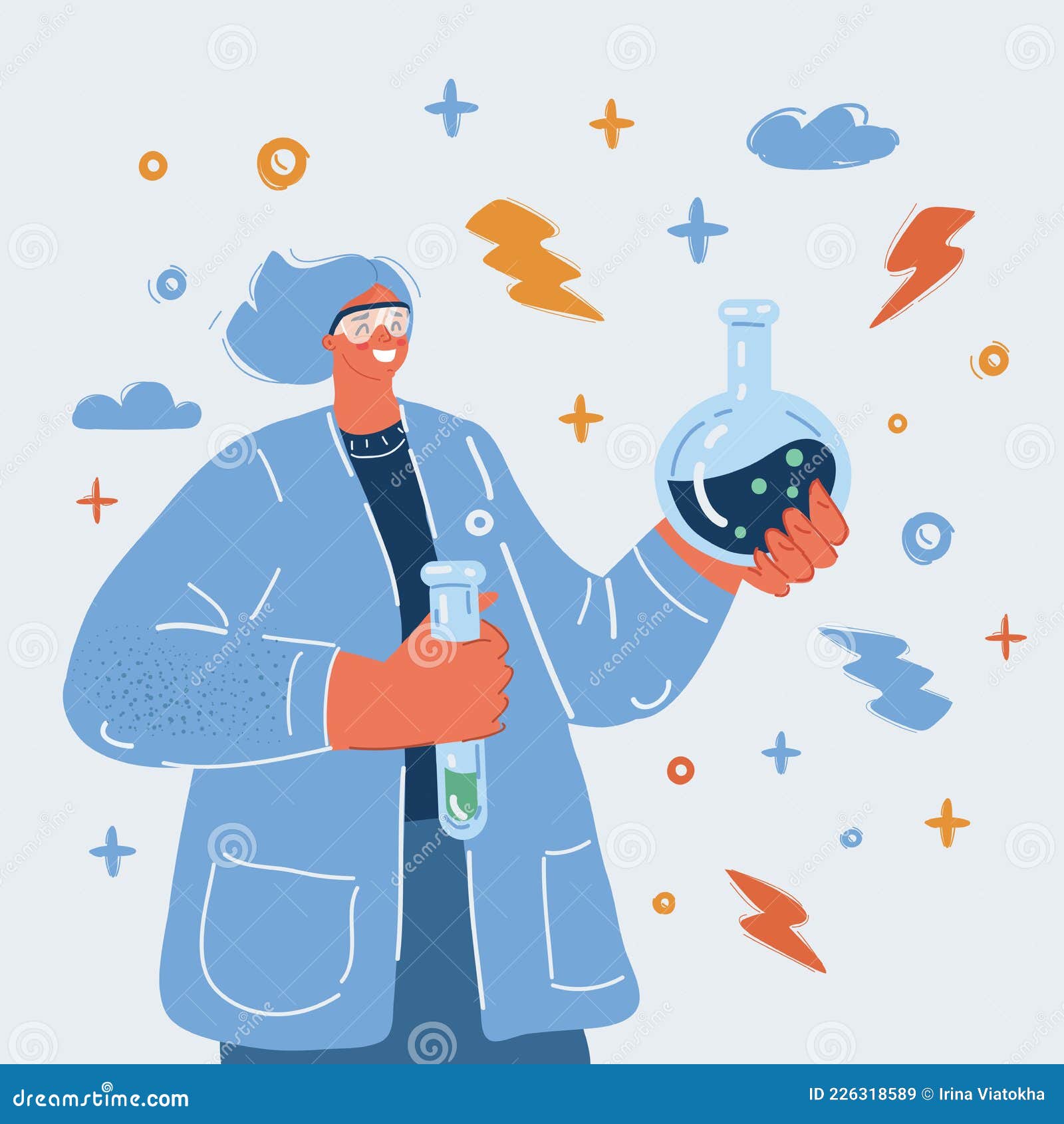 Vector Illustration of Scientist Working at the Laboratory Stock Vector ...