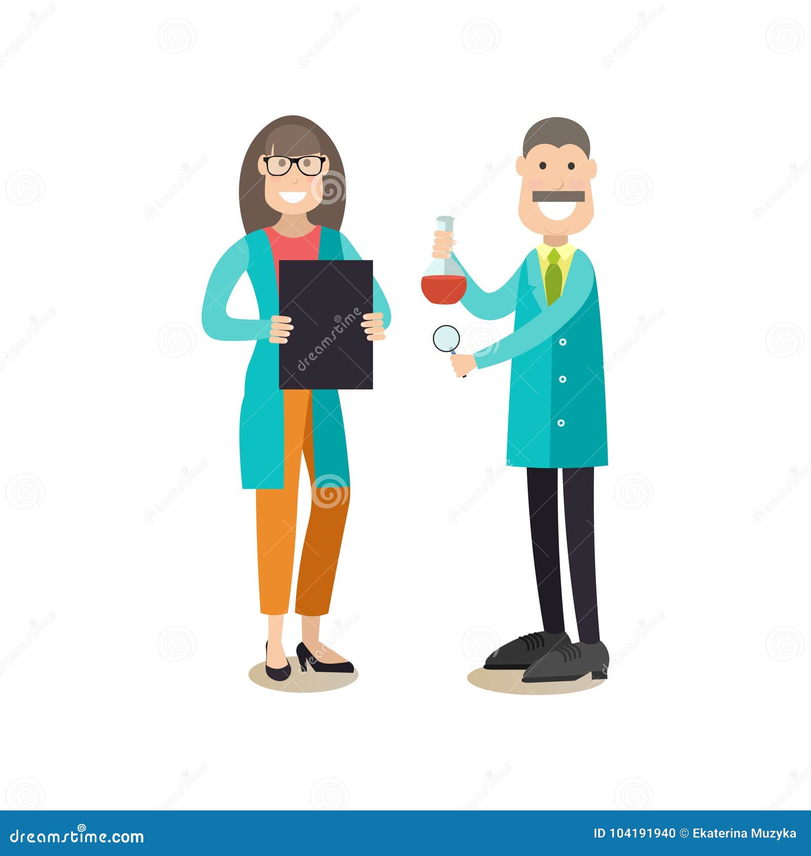 Science People Concept Vector Illustration in Flat Style Stock Vector ...
