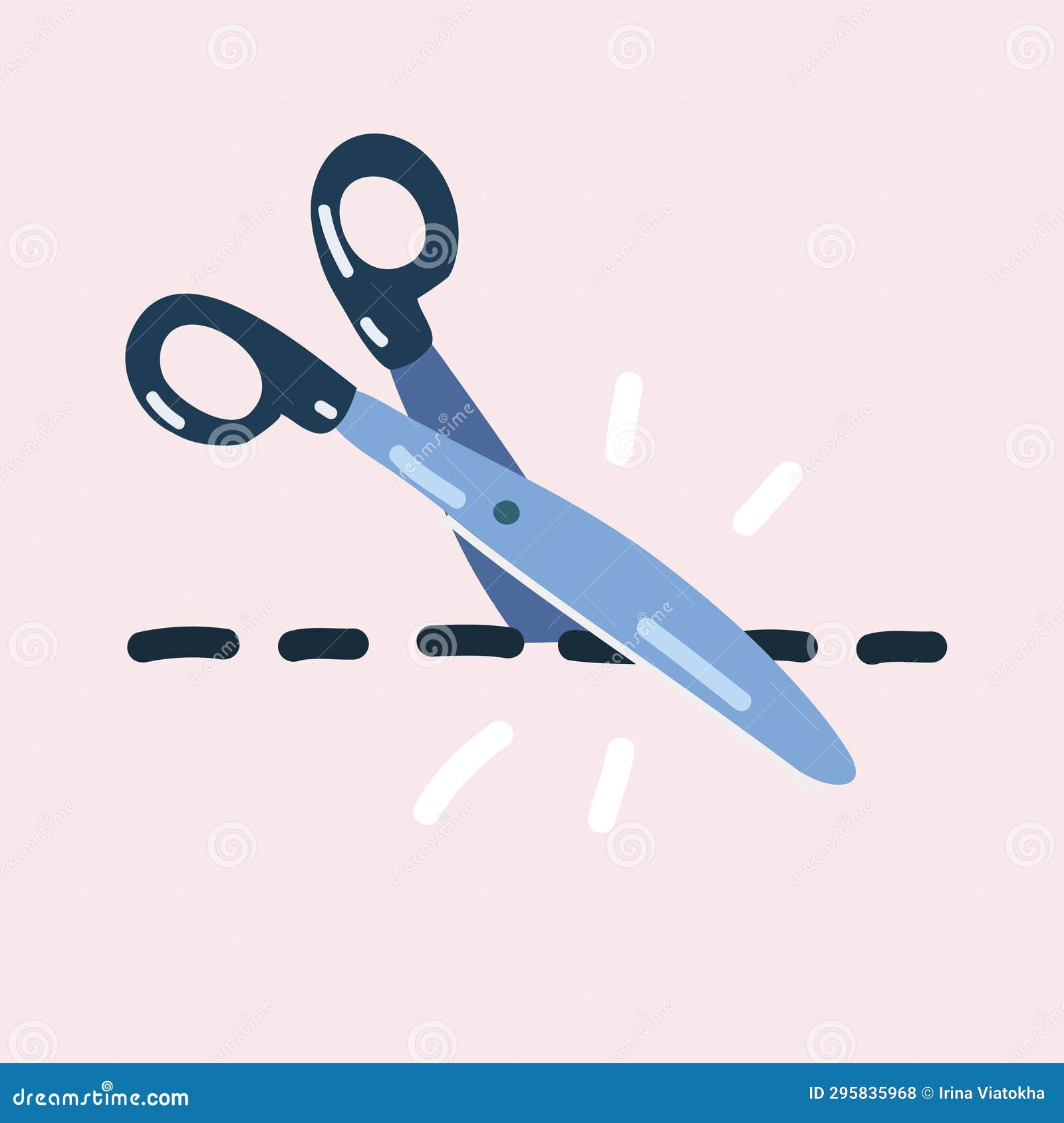 Vector Illustration of Scissors with Cut Lines. Coupon Cutting Icon ...