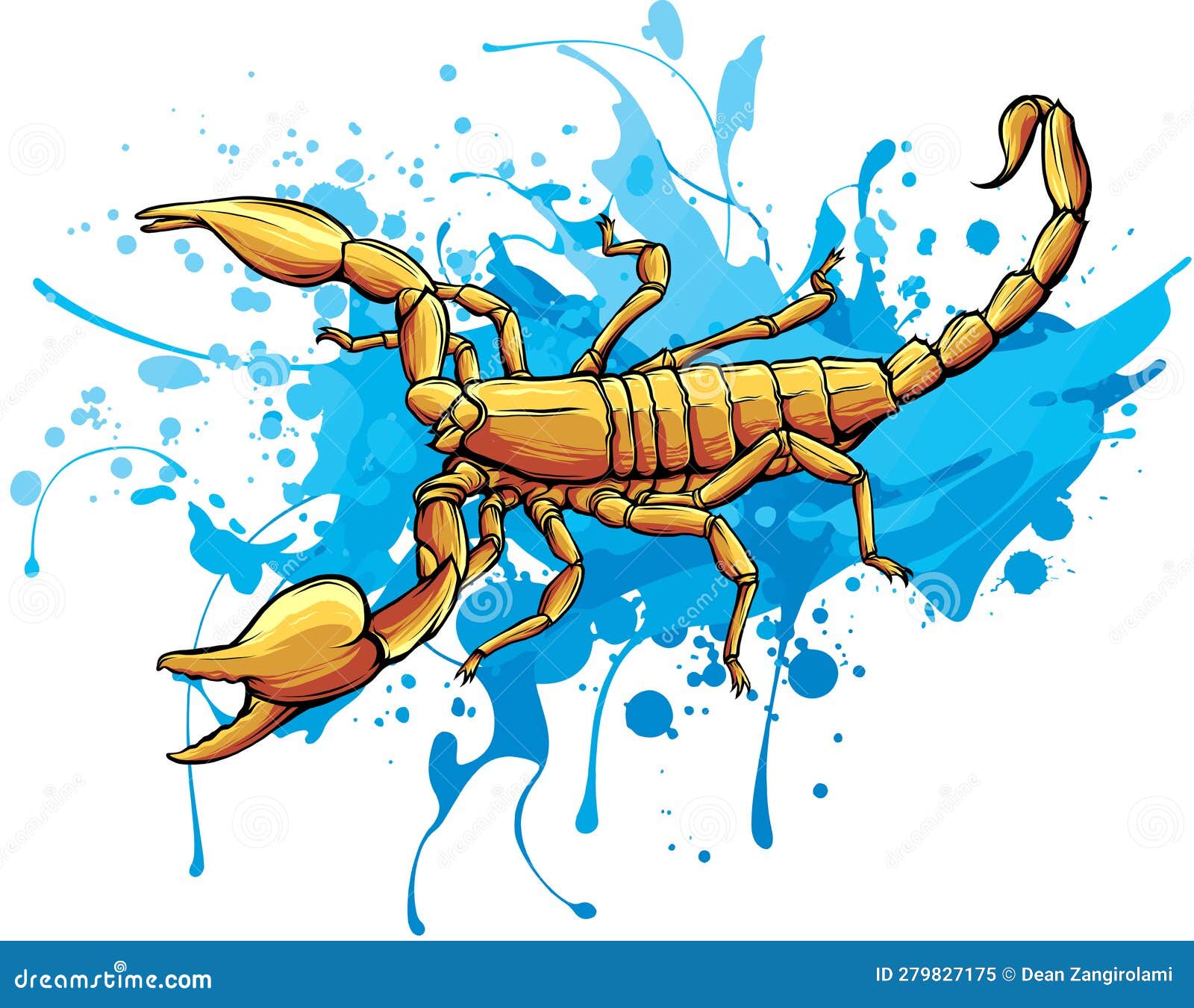 Vector Illustration of Scorpion with Water Wave Stock Vector ...