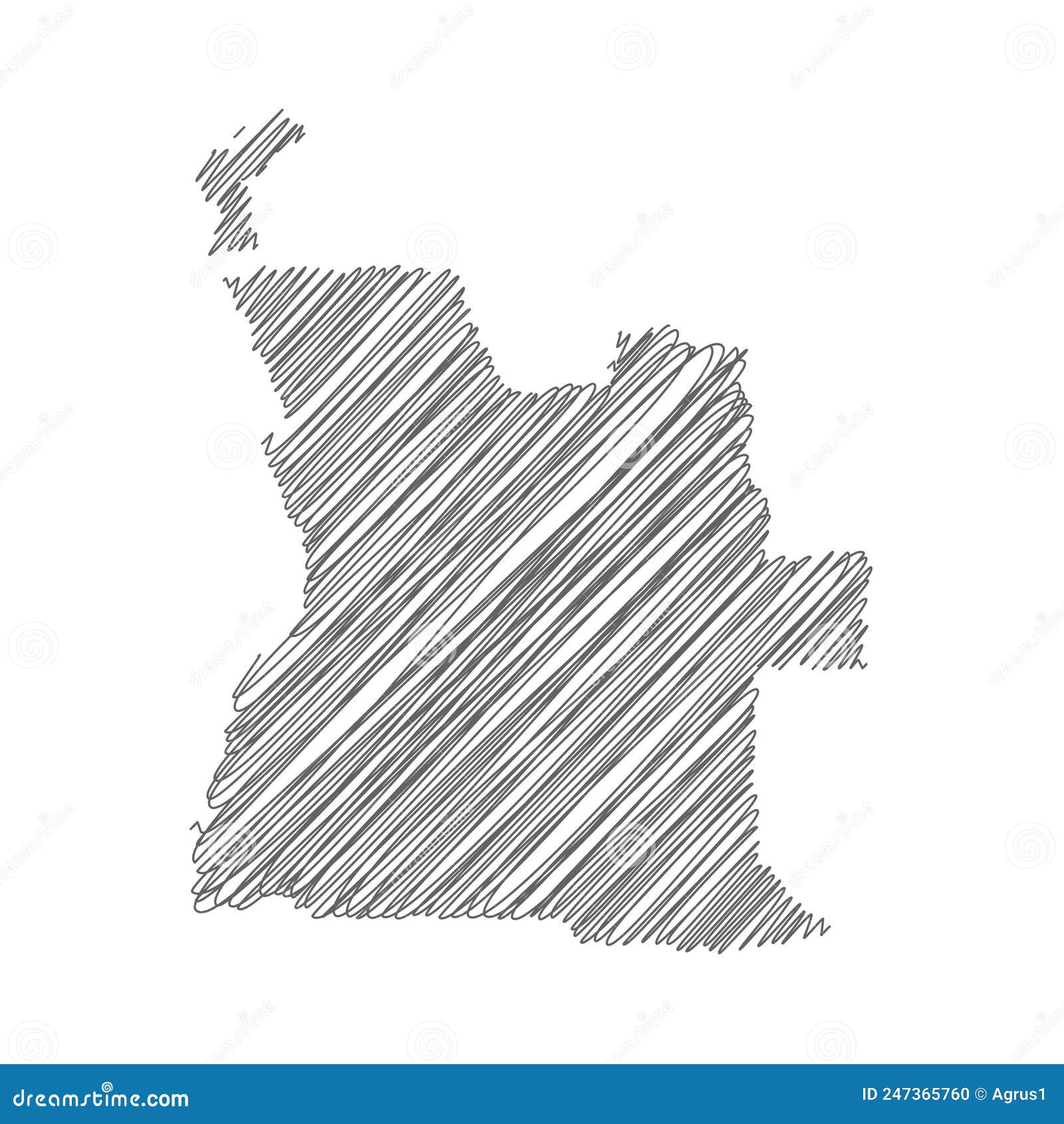Vector Illustration of Scribble Drawing Map of Angola Stock Vector ...